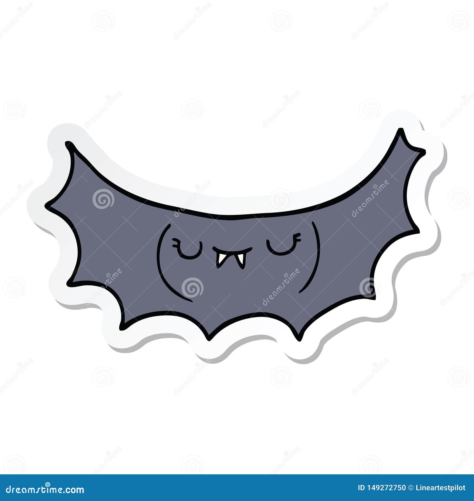 Sticker of a Cartoon Vampire Bat Stock Vector - Illustration of cute ...