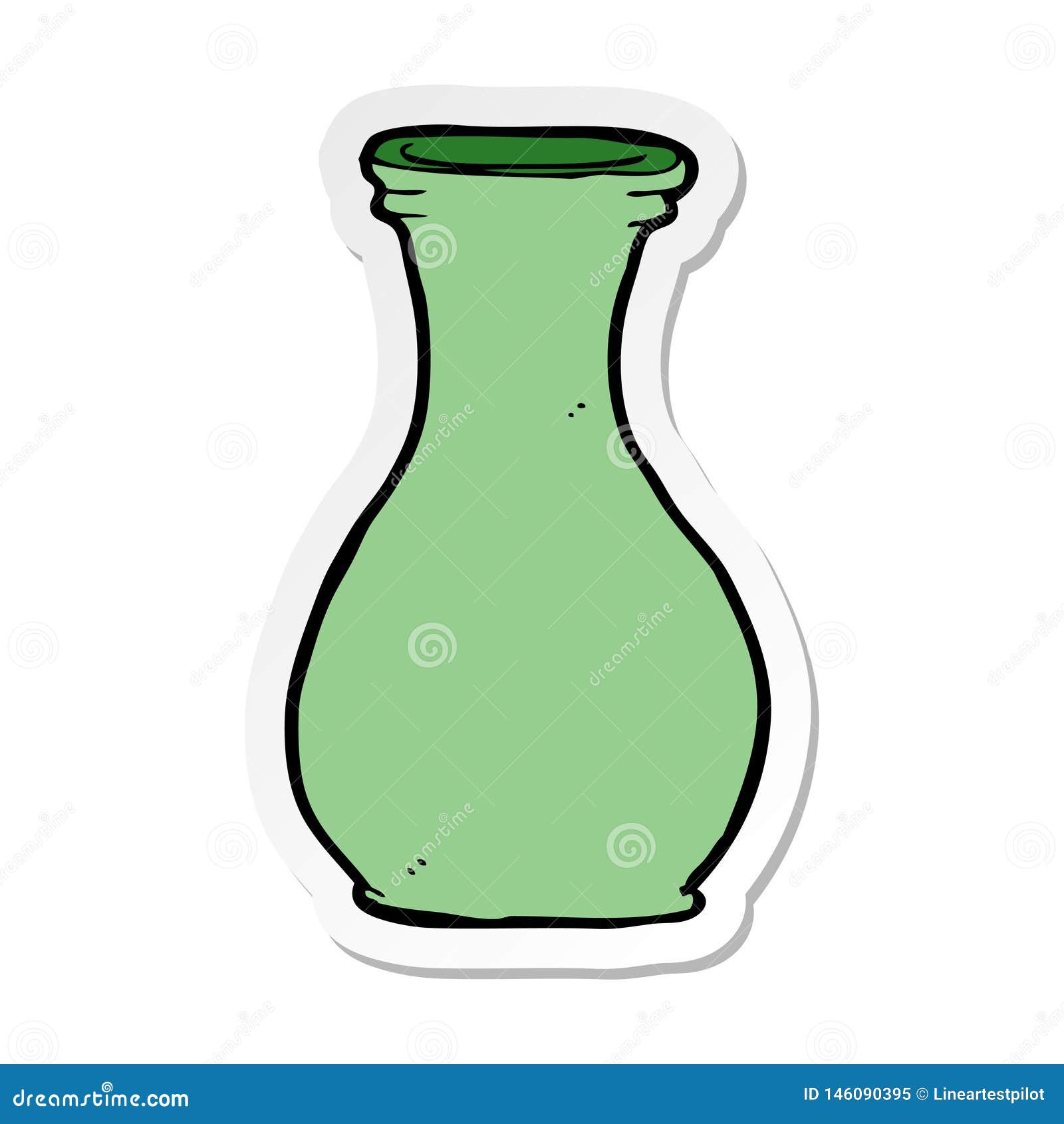 Sticker of a cartoon vase stock vector. Illustration of cartoon - 146090395