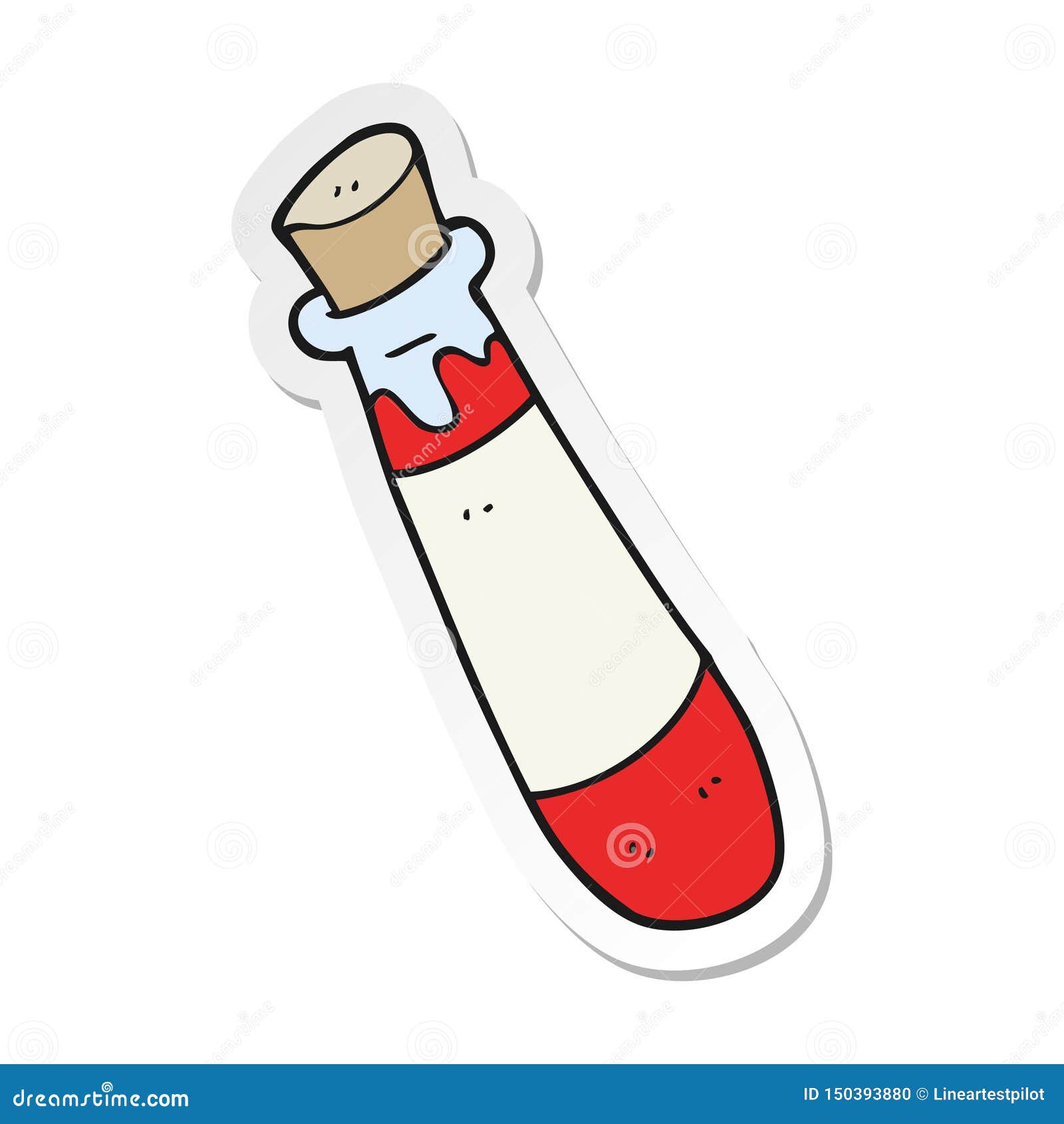 Sticker of a Cartoon Vial of Blood Stock Vector - Illustration of clip ...