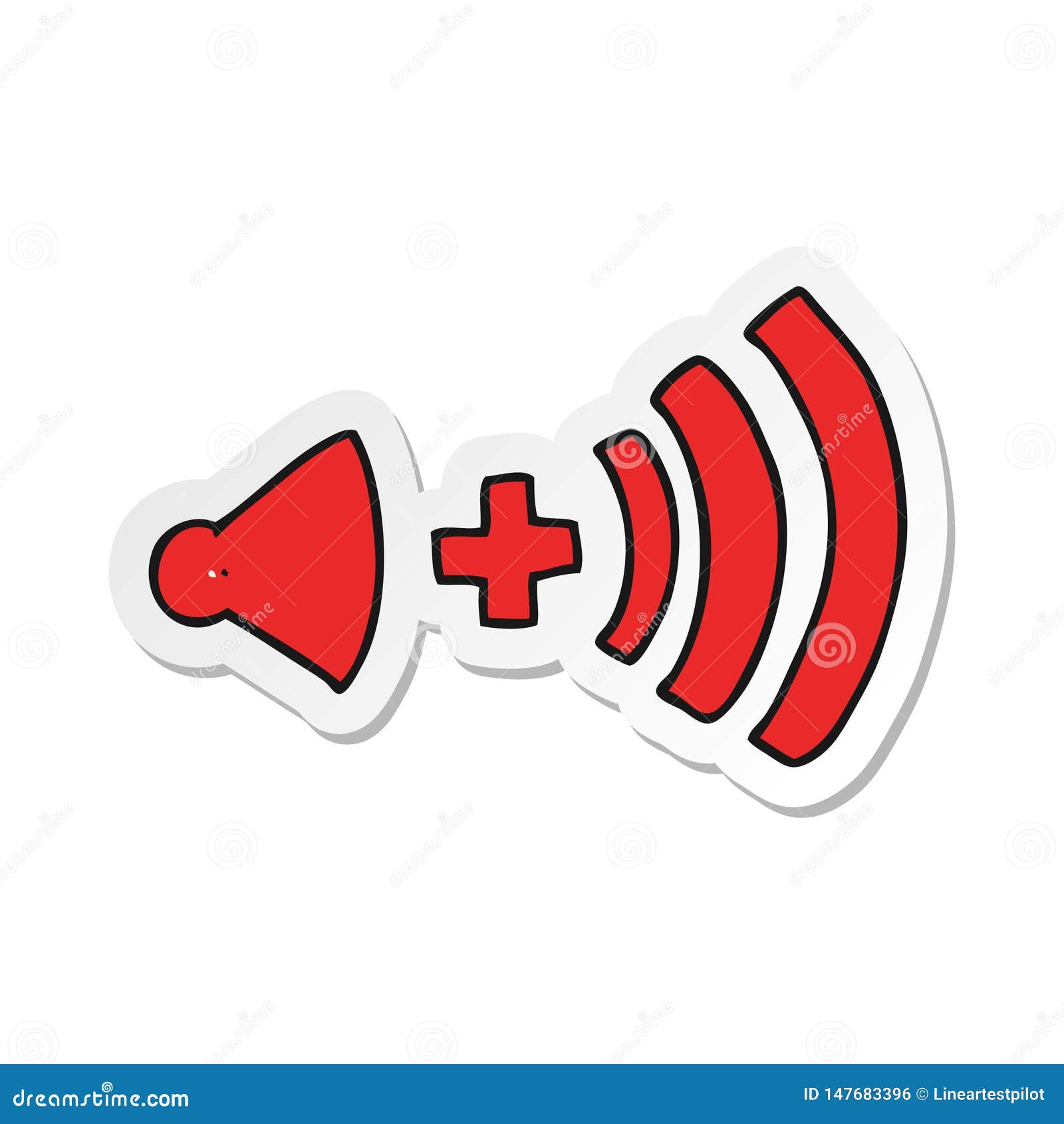 Sticker of a Cartoon Volume Symbol Stock Vector - Illustration of ...