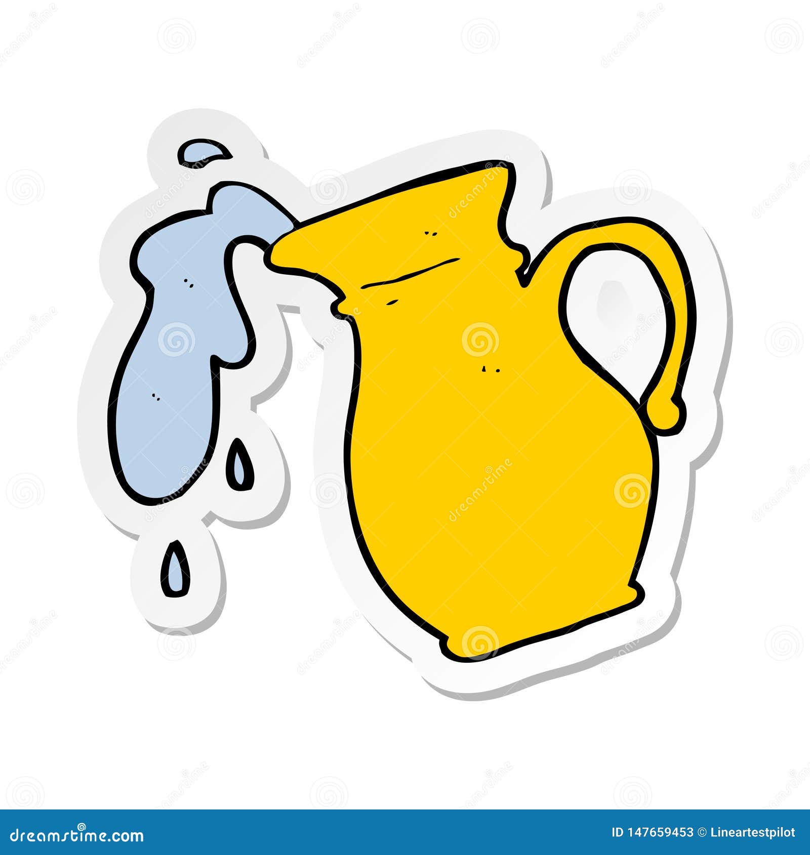 Sticker of a Cartoon Water Jug Stock Vector - Illustration of clip ...