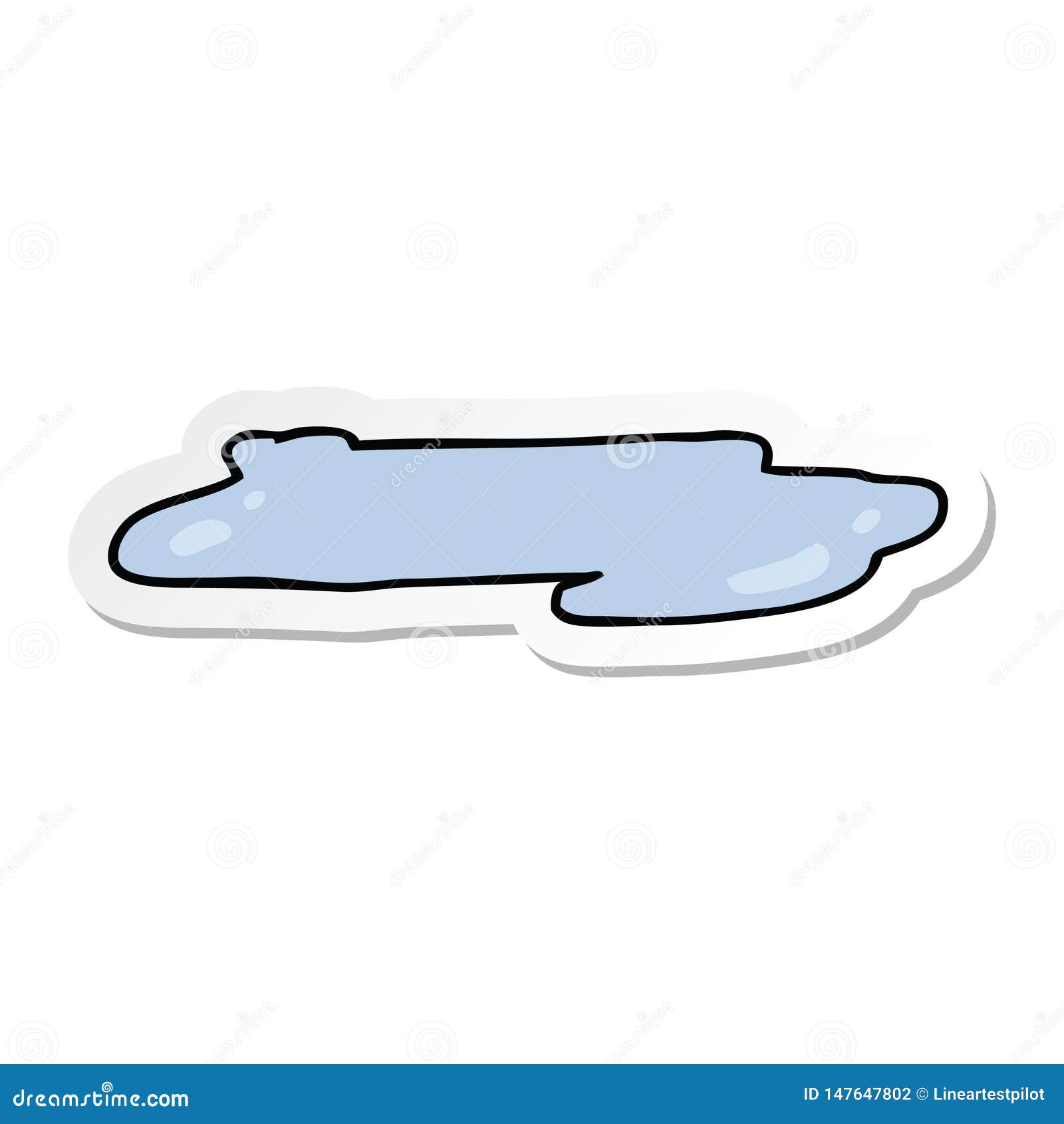 Sticker of a Cartoon Water Puddle Stock Vector - Illustration of puddle ...