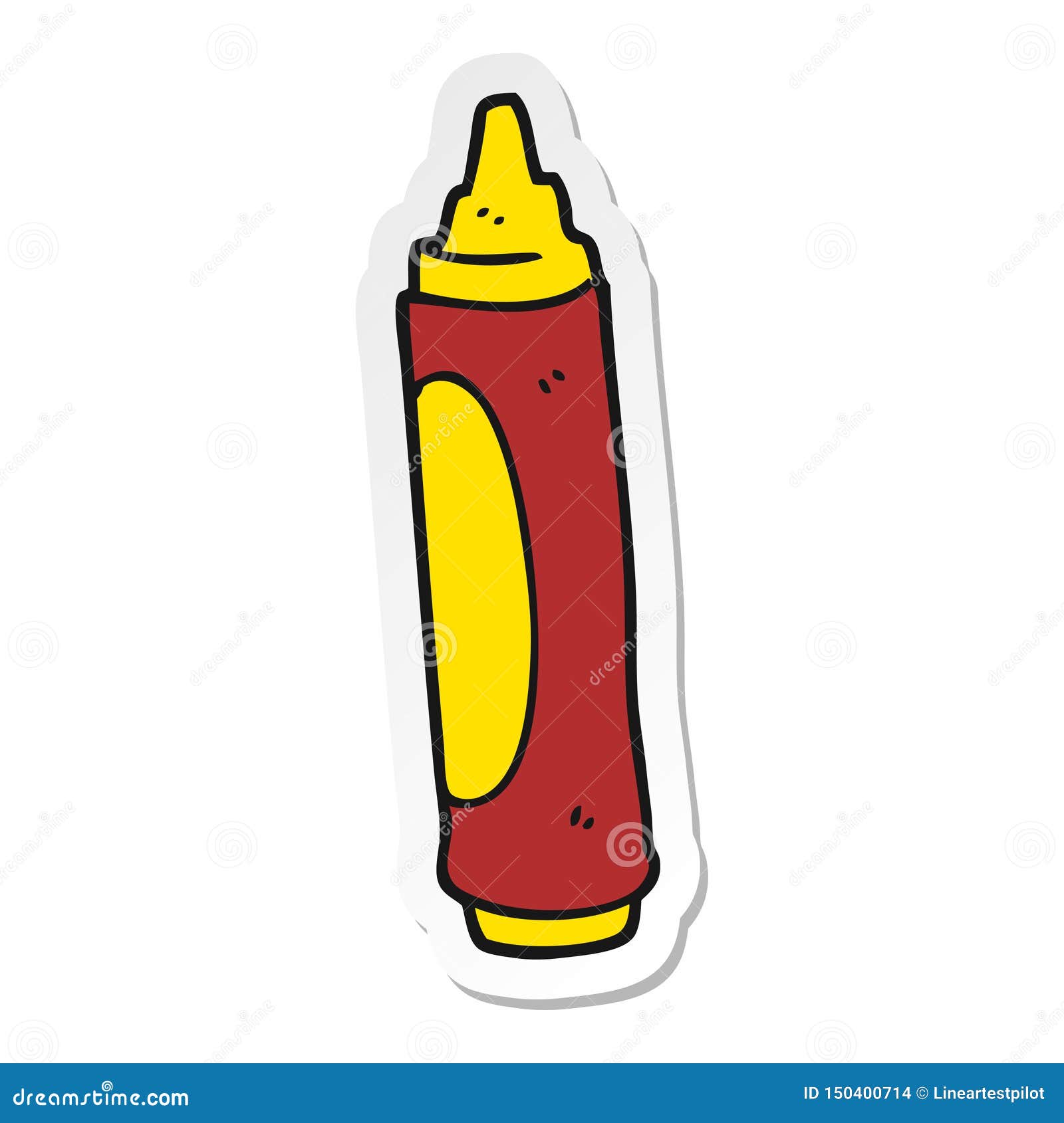 Sticker of a Cartoon Wax Crayon Stock Vector - Illustration of cartoon ...