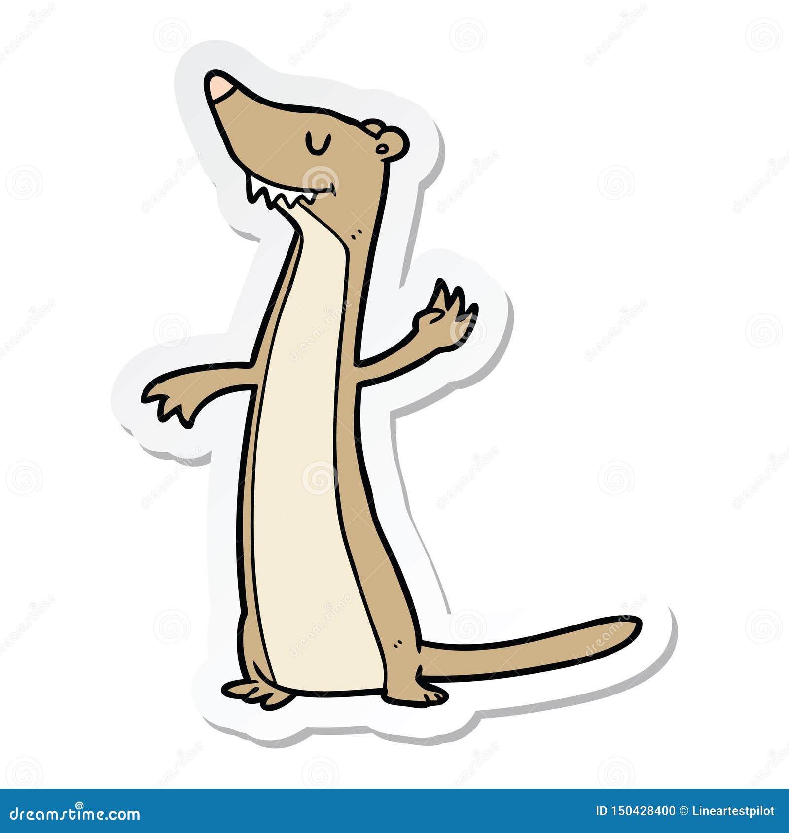 Sticker of a Cartoon Weasel Stock Vector - Illustration of stick ...