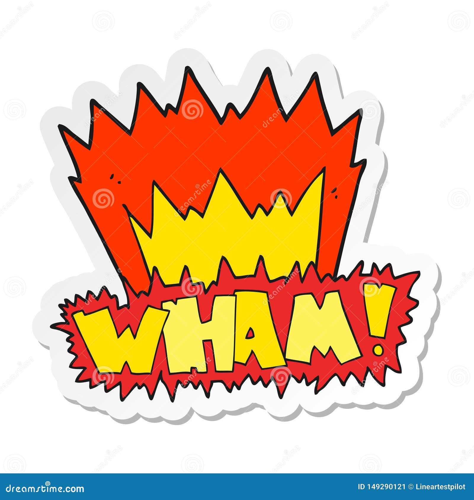 Sticker of a Cartoon Wham Symbol Stock Vector - Illustration of drawn ...