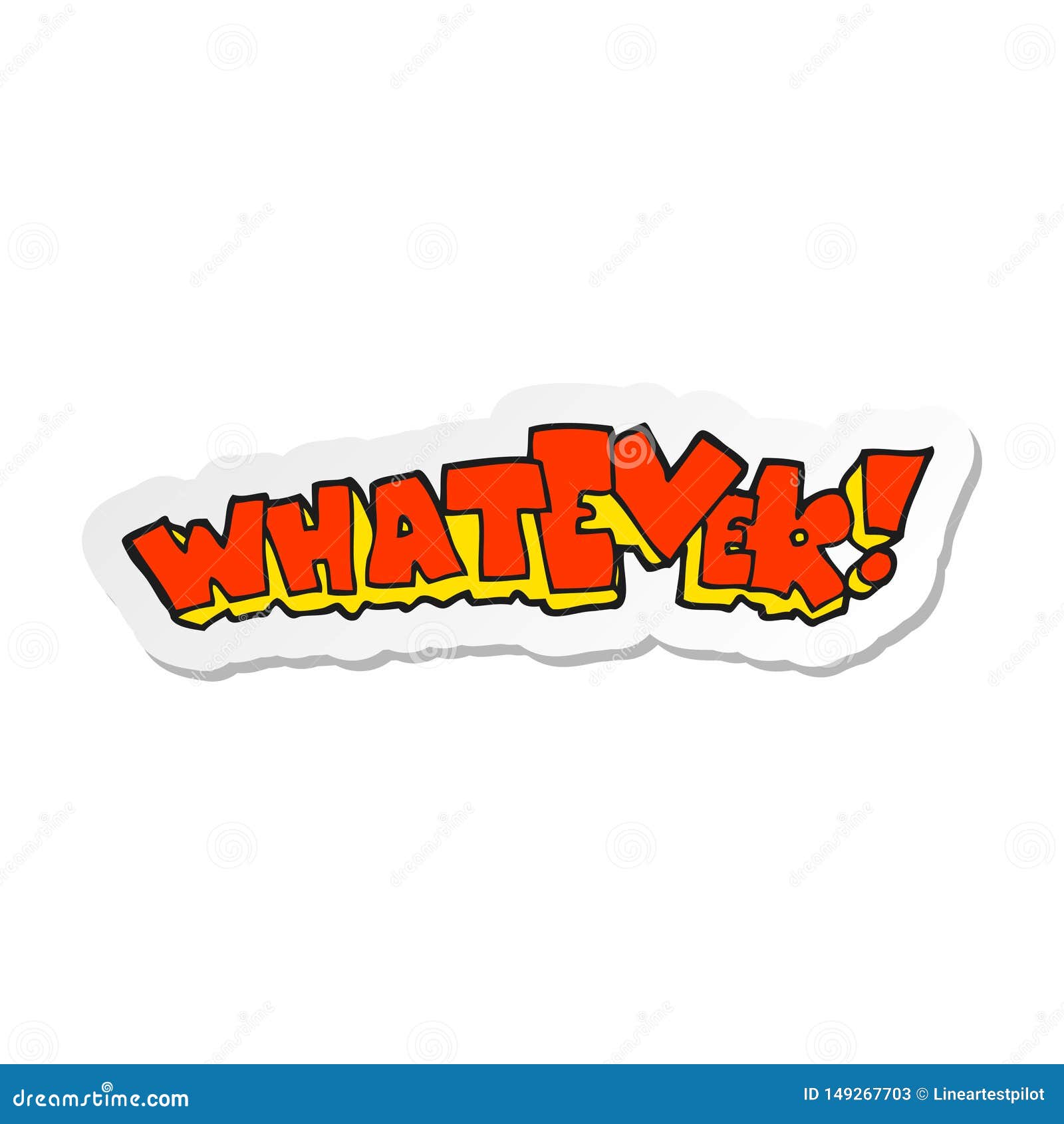 Sticker of a Cartoon Whatever Sign Stock Vector - Illustration of clip ...