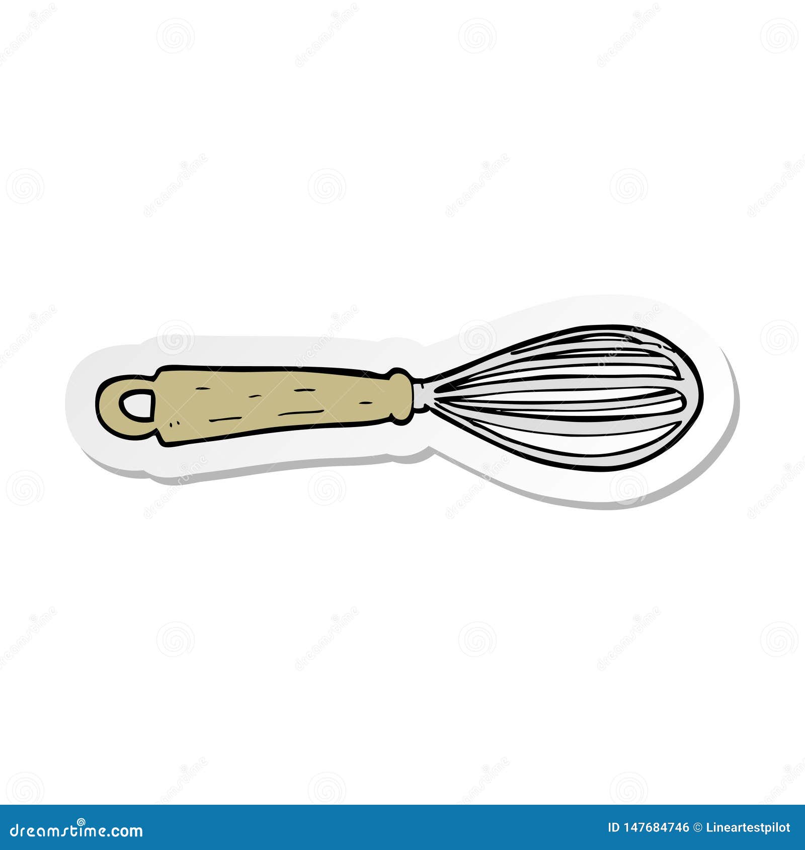 Sticker of a cartoon whisk stock vector. Illustration of design - 147684746