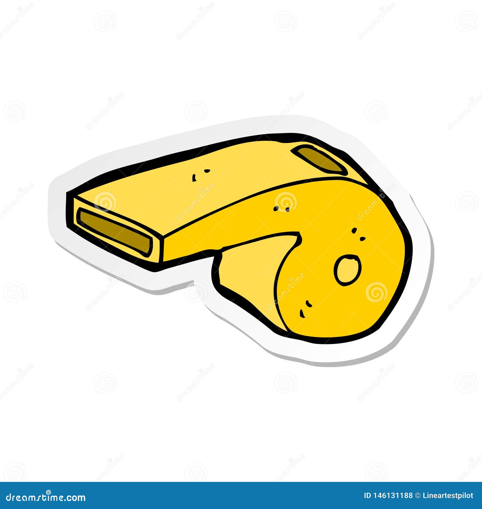 Sticker of a Cartoon Whistle Stock Vector - Illustration of cute ...