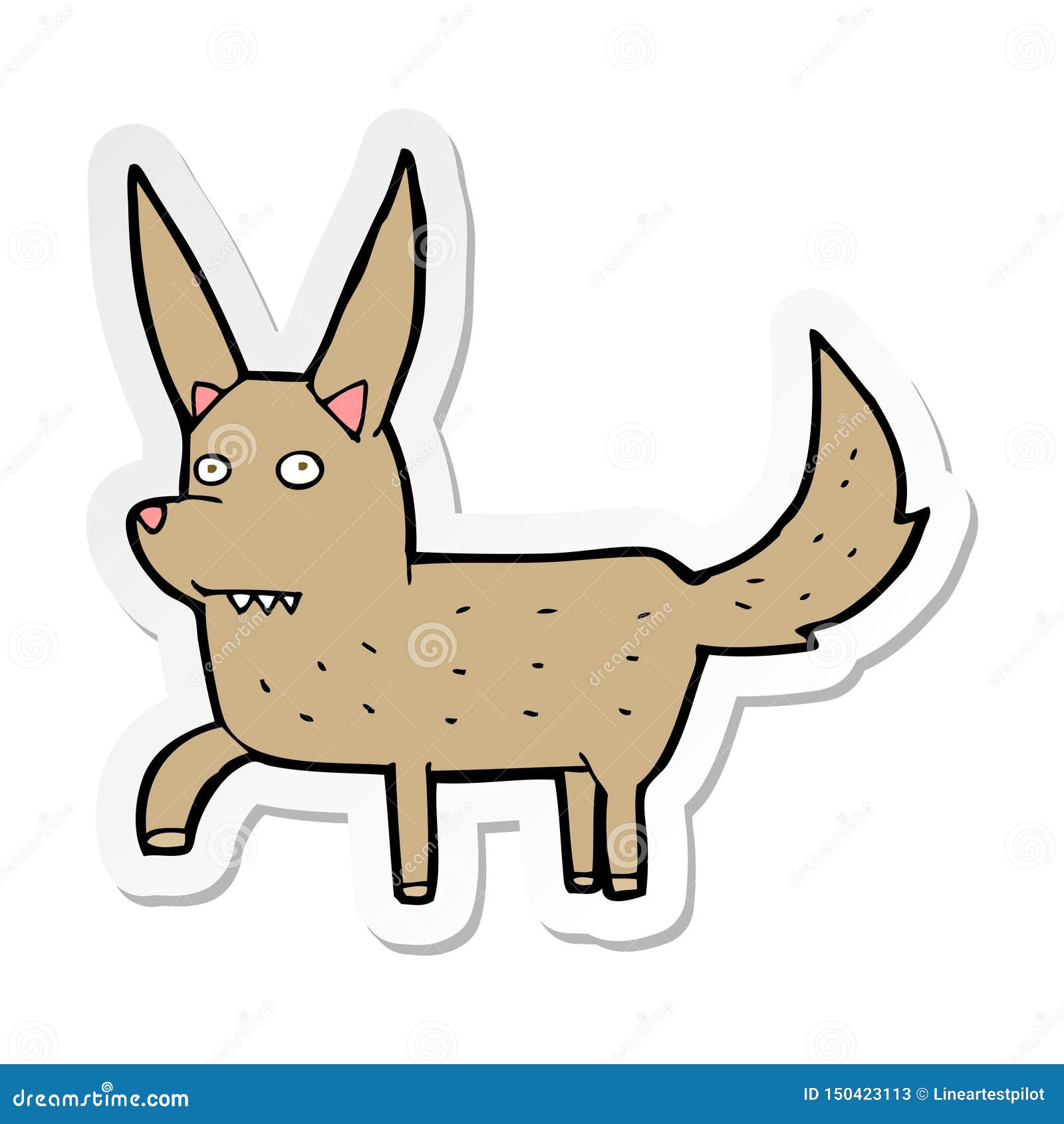 Sticker of a Cartoon Wild Dog Stock Vector - Illustration of quirky ...
