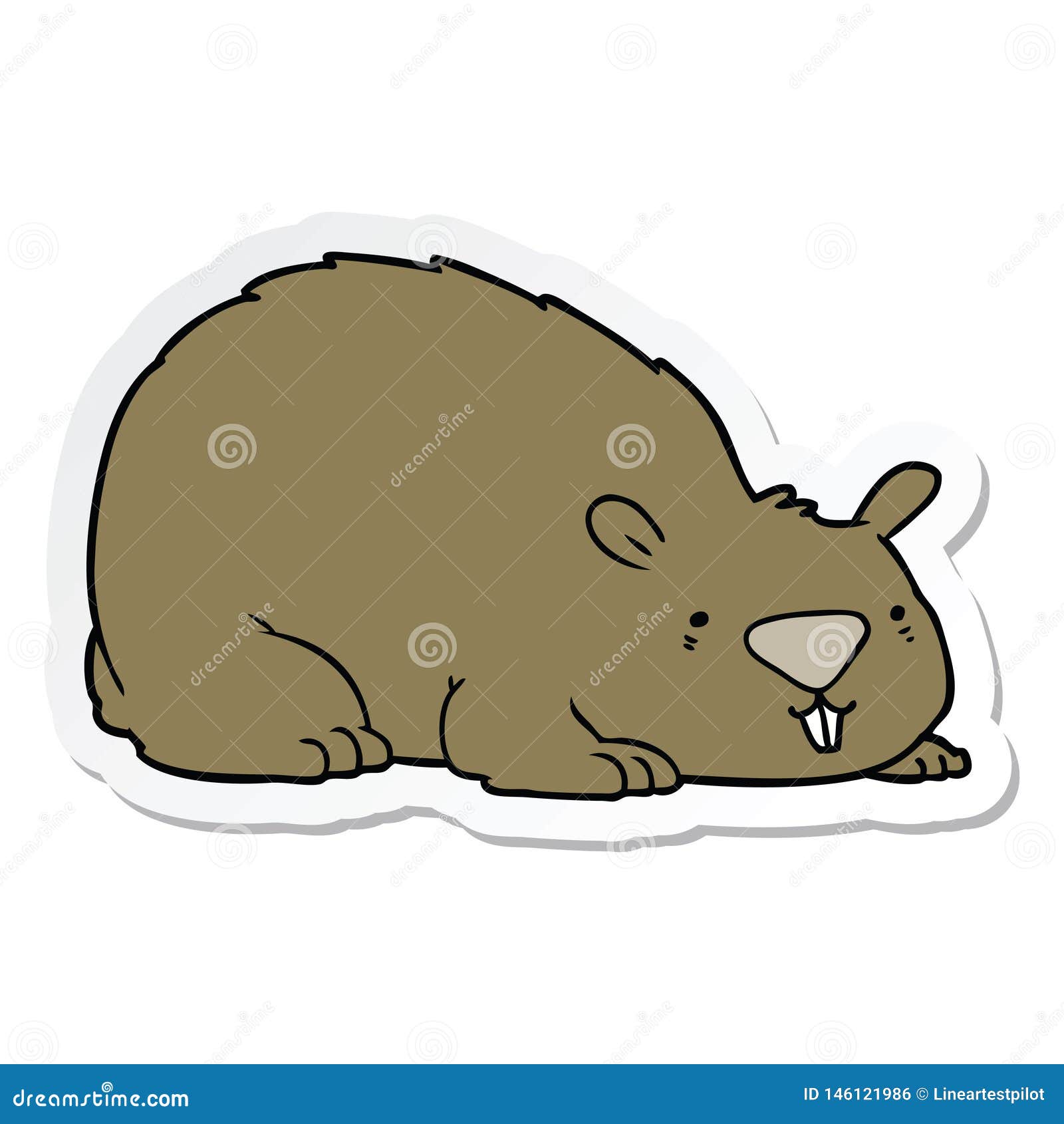Sticker of a Cartoon Wombat Stock Vector - Illustration of wombat ...