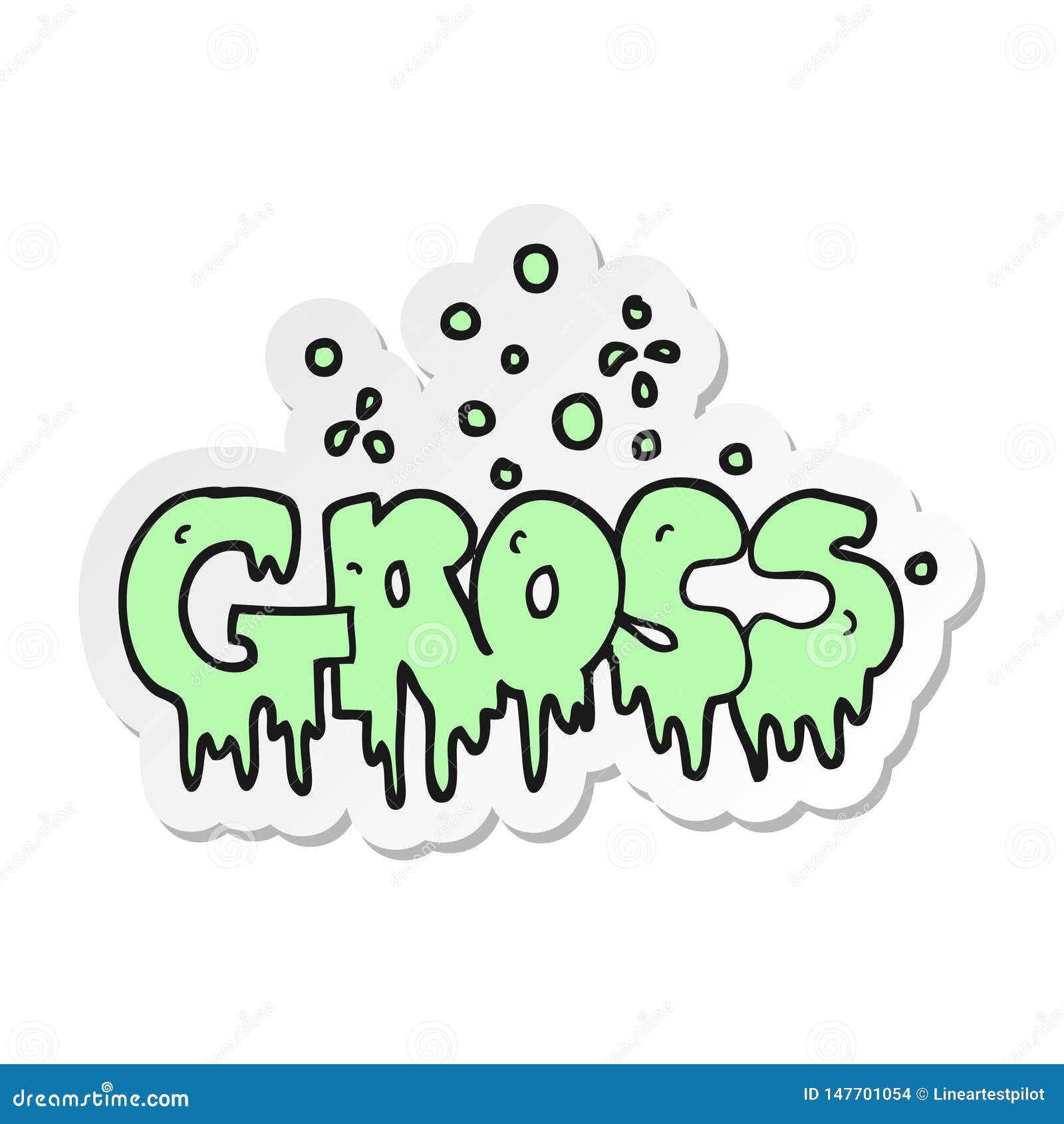 Sticker of a Cartoon Word Gross Stock Vector - Illustration of ...