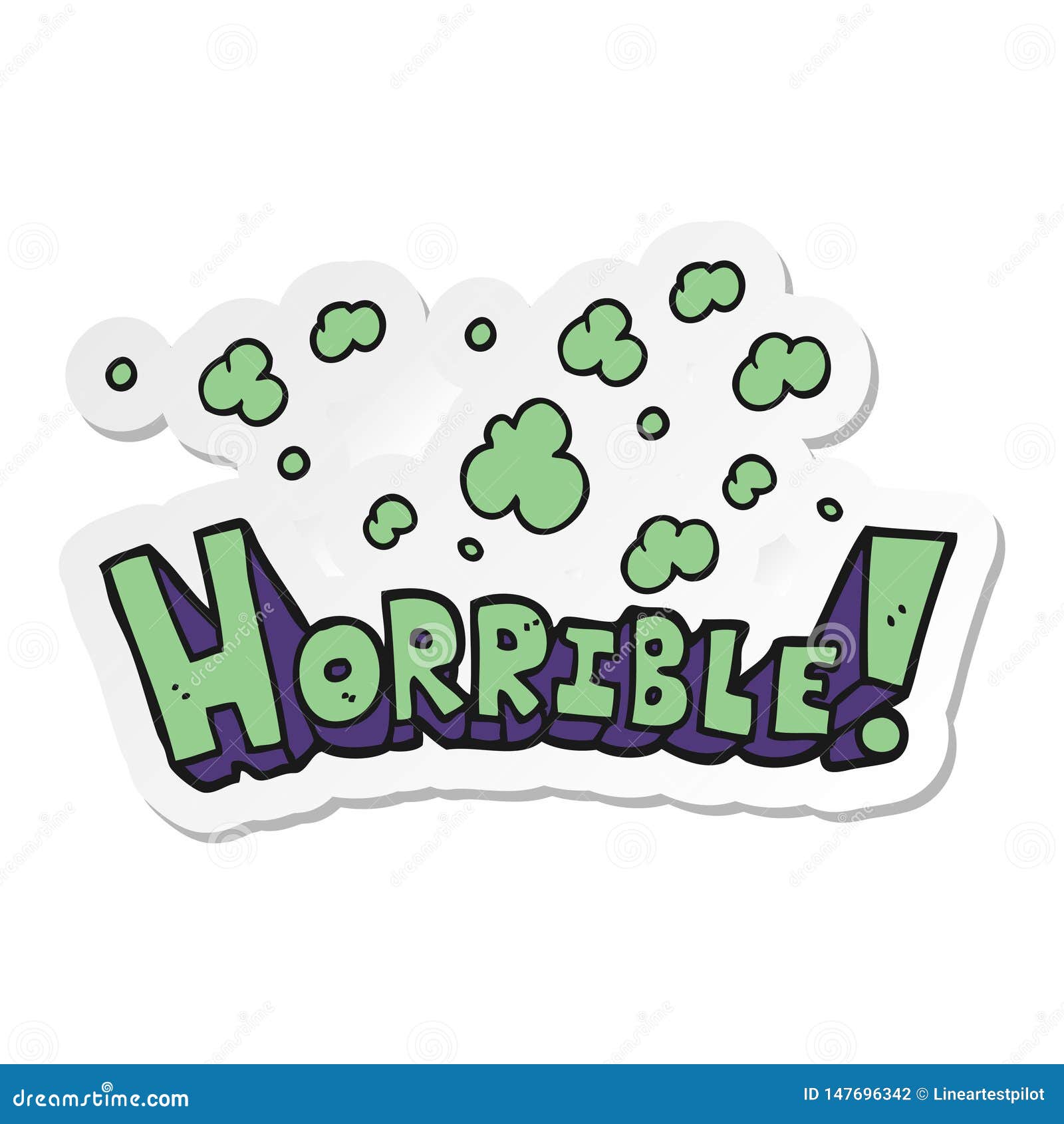 Sticker of a Cartoon Word Horrible Stock Vector - Illustration of ...