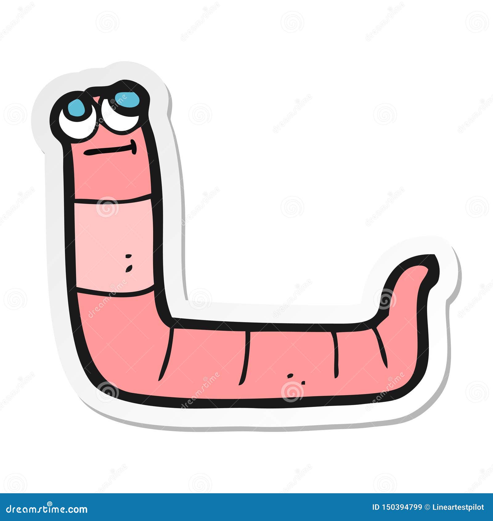 Sticker of a cartoon worm stock vector. Illustration of symbol - 150394799