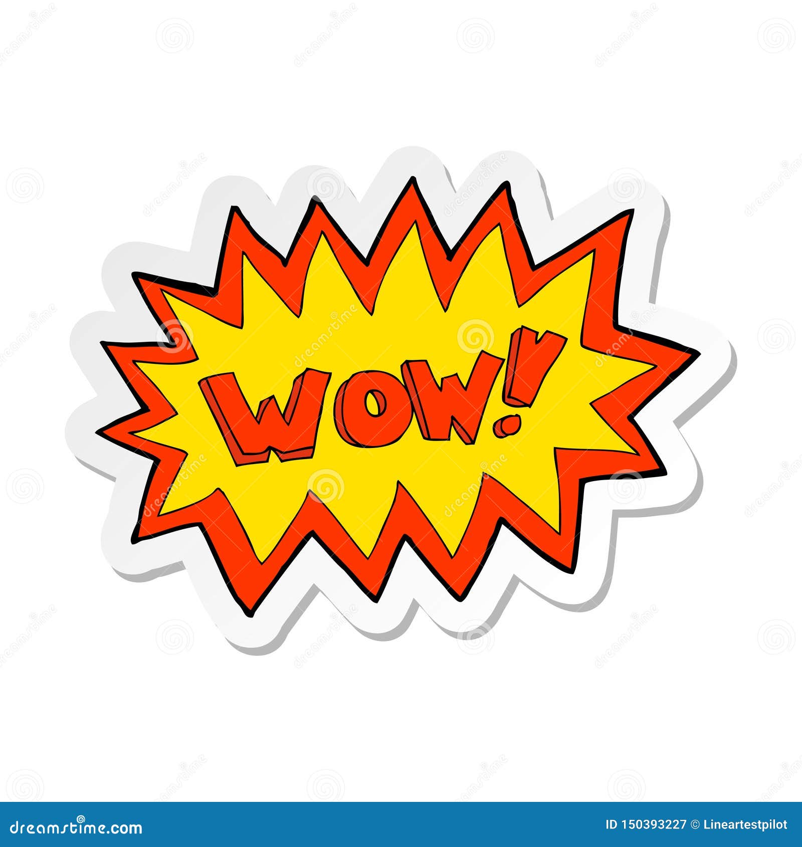 Sticker of a Cartoon Wow Explosion Stock Vector - Illustration of retro ...