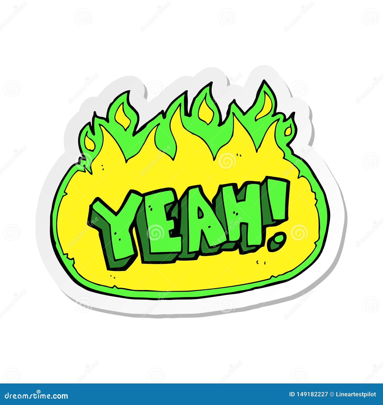 Sticker of a Cartoon Yeah Shout Stock Vector - Illustration of icon ...