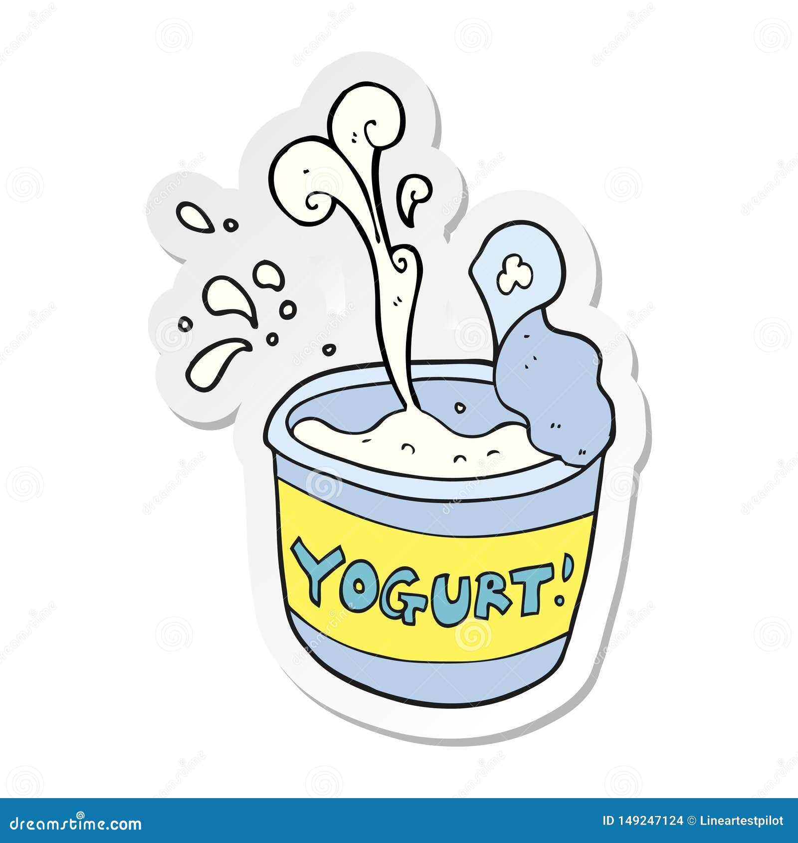Sticker of a Cartoon Yogurt Stock Vector - Illustration of clip, yogurt ...
