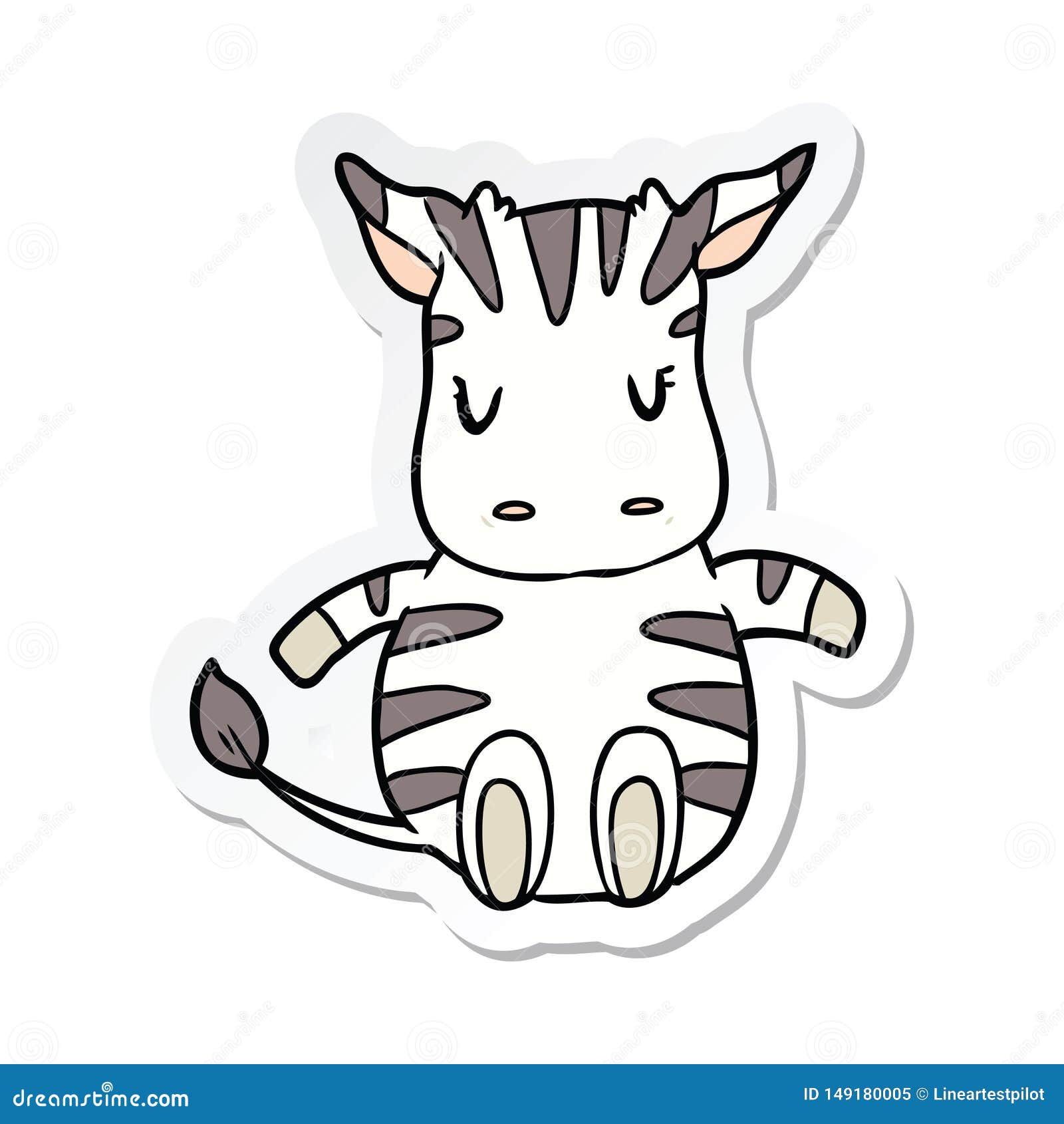 Sticker of a cartoon zebra stock vector. Illustration of cartoon ...