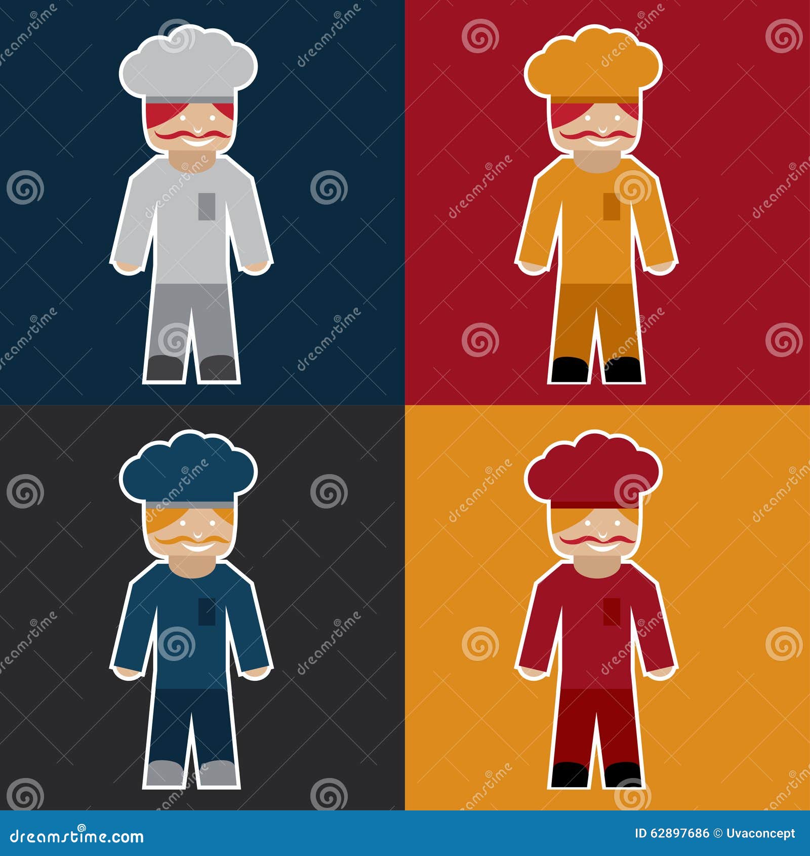Sticker of chef art stock vector. Illustration of flat - 62897686