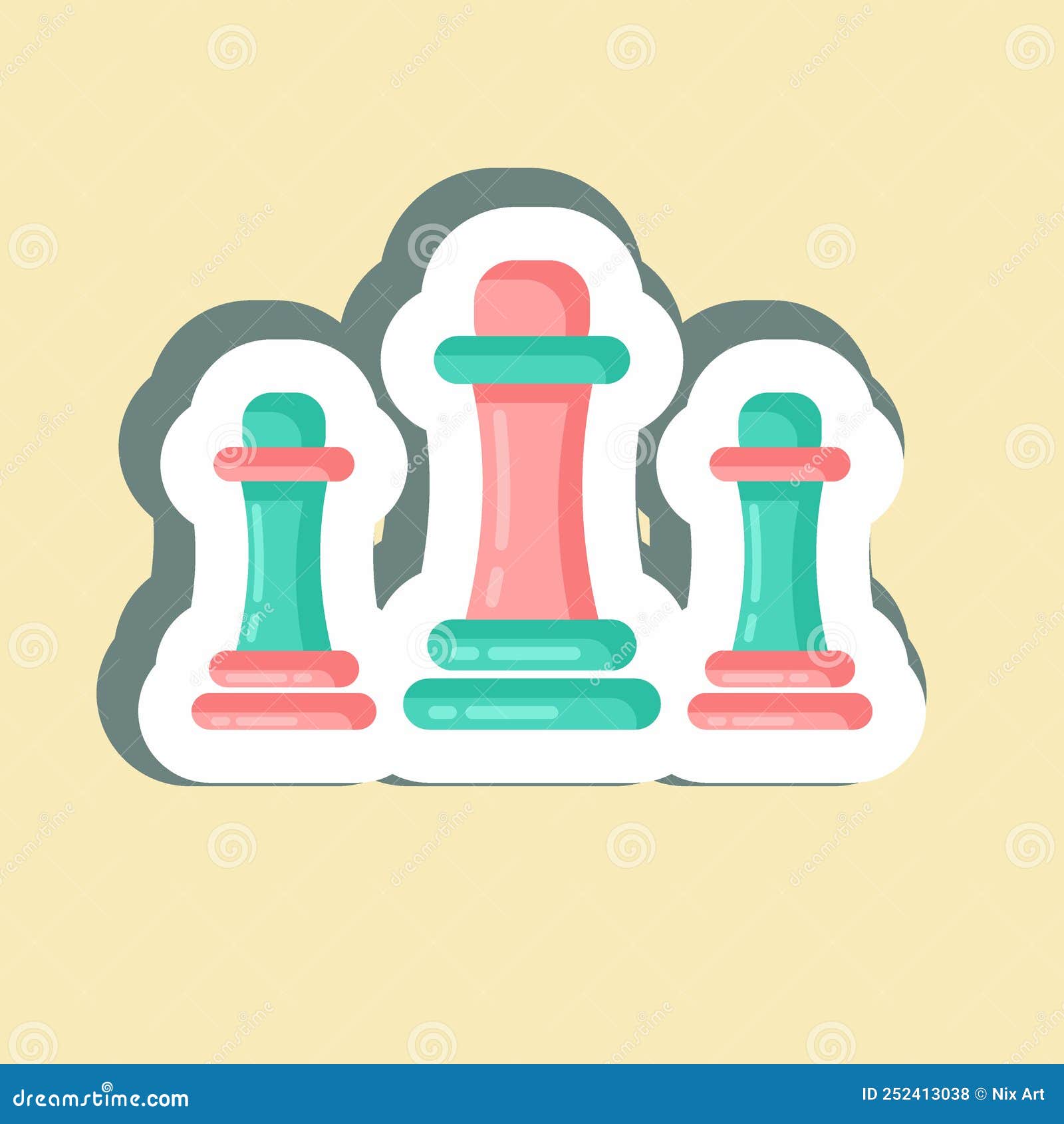 Sticker Chess. Suitable for Education Symbol. Simple Design Editable ...