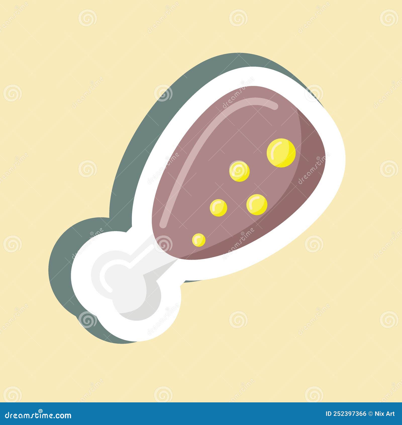Sticker Chicken S Leg. Suitable for Meat. Simple Design Editable ...