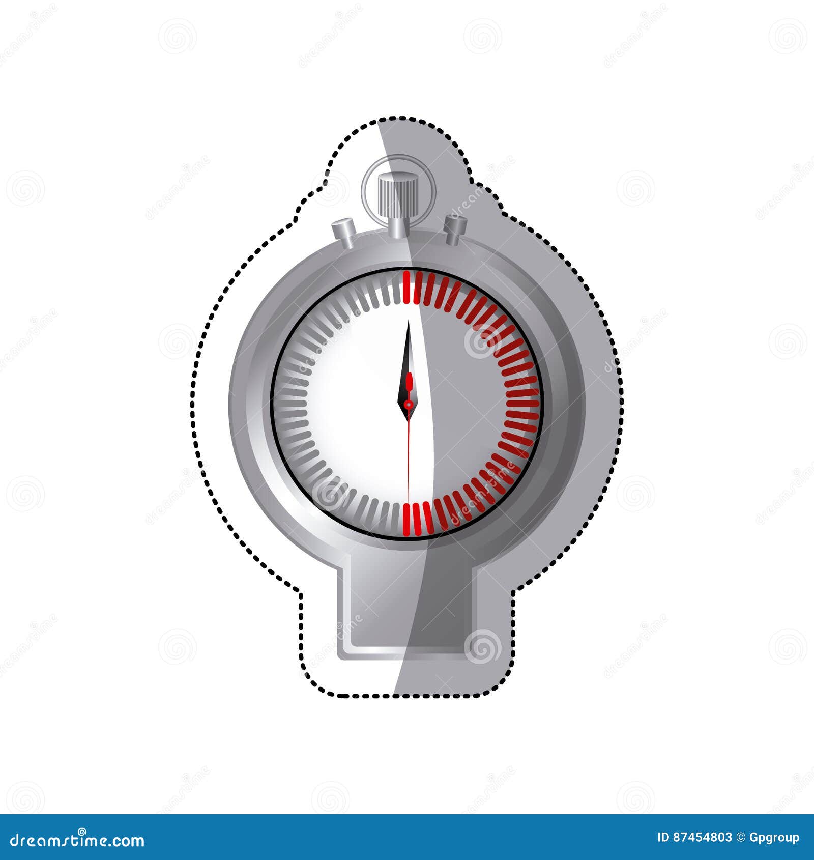 Sticker Chrome Stopwatch Timer Counter Icon Stock Illustration ...