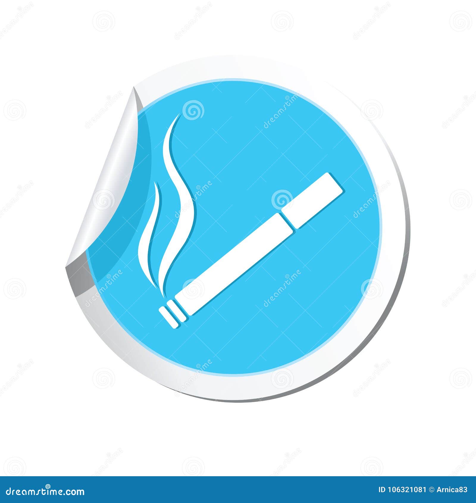 Sticker with Cigarette Icon Stock Vector - Illustration of design ...