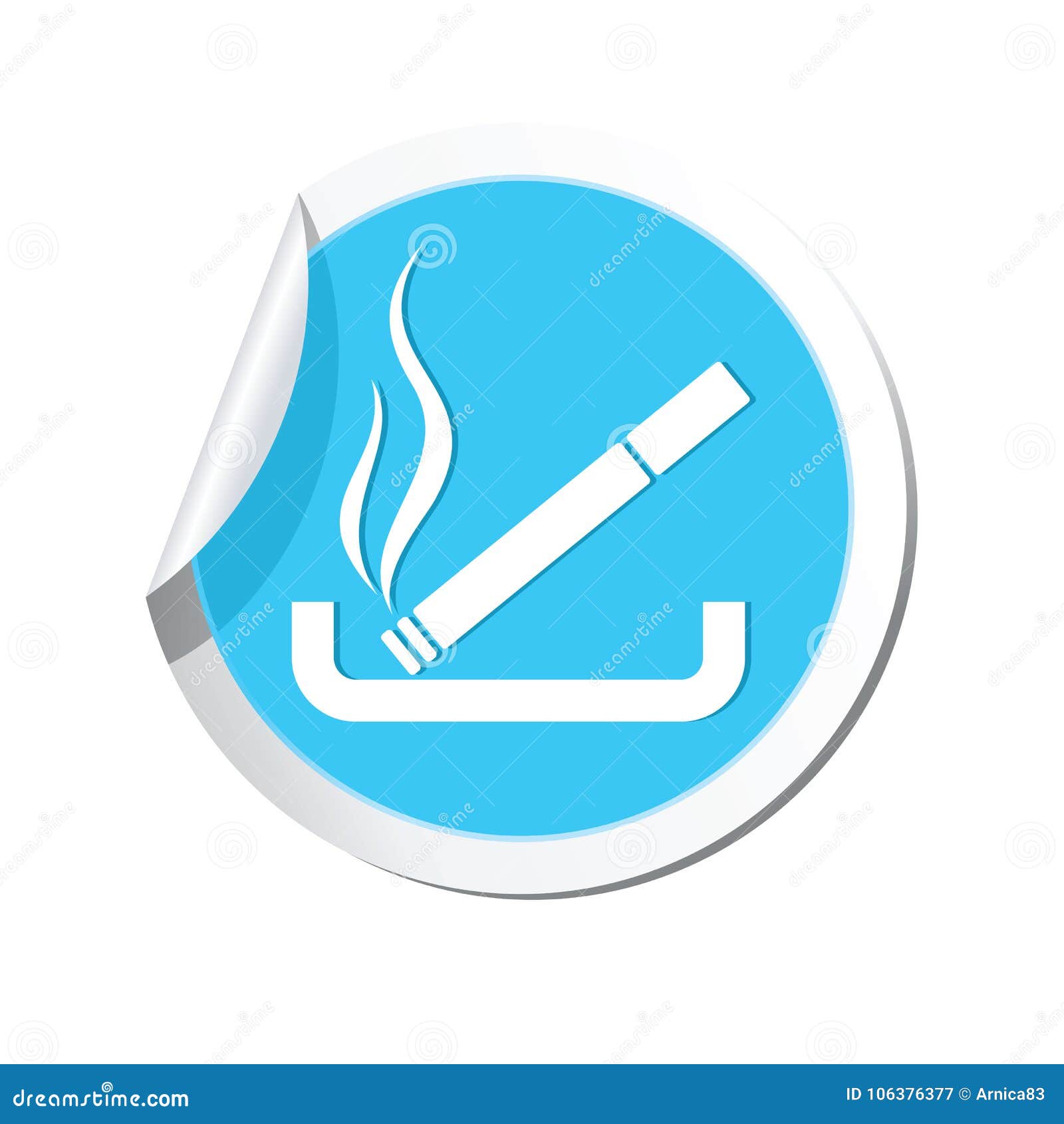 Sticker with Cigarette Icon Stock Vector - Illustration of habit ...