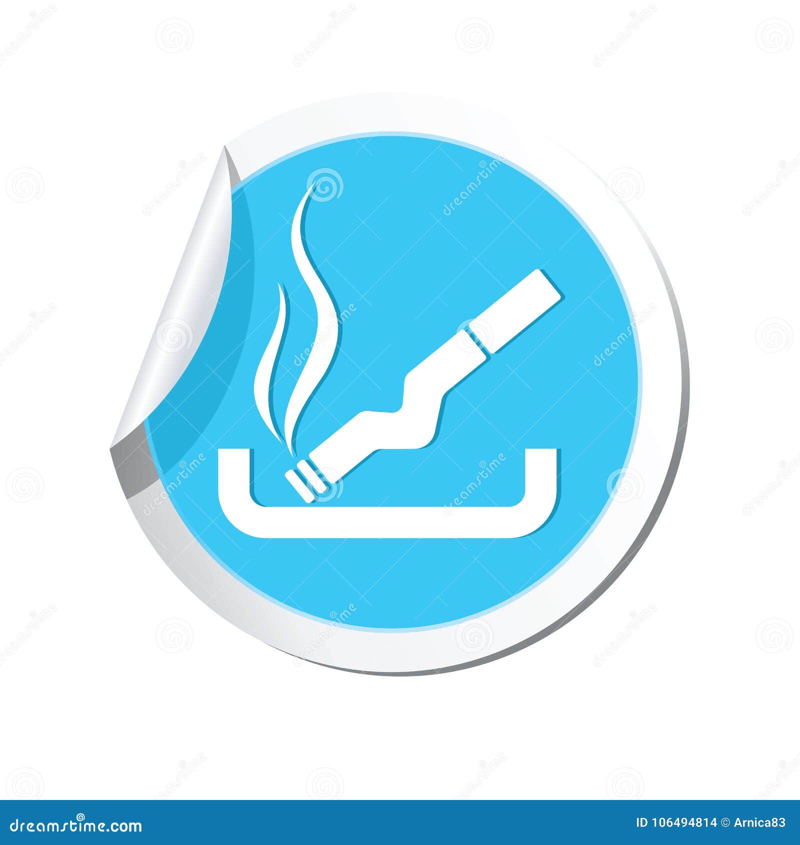 Sticker with Cigarette Icon Stock Vector - Illustration of cigarette ...