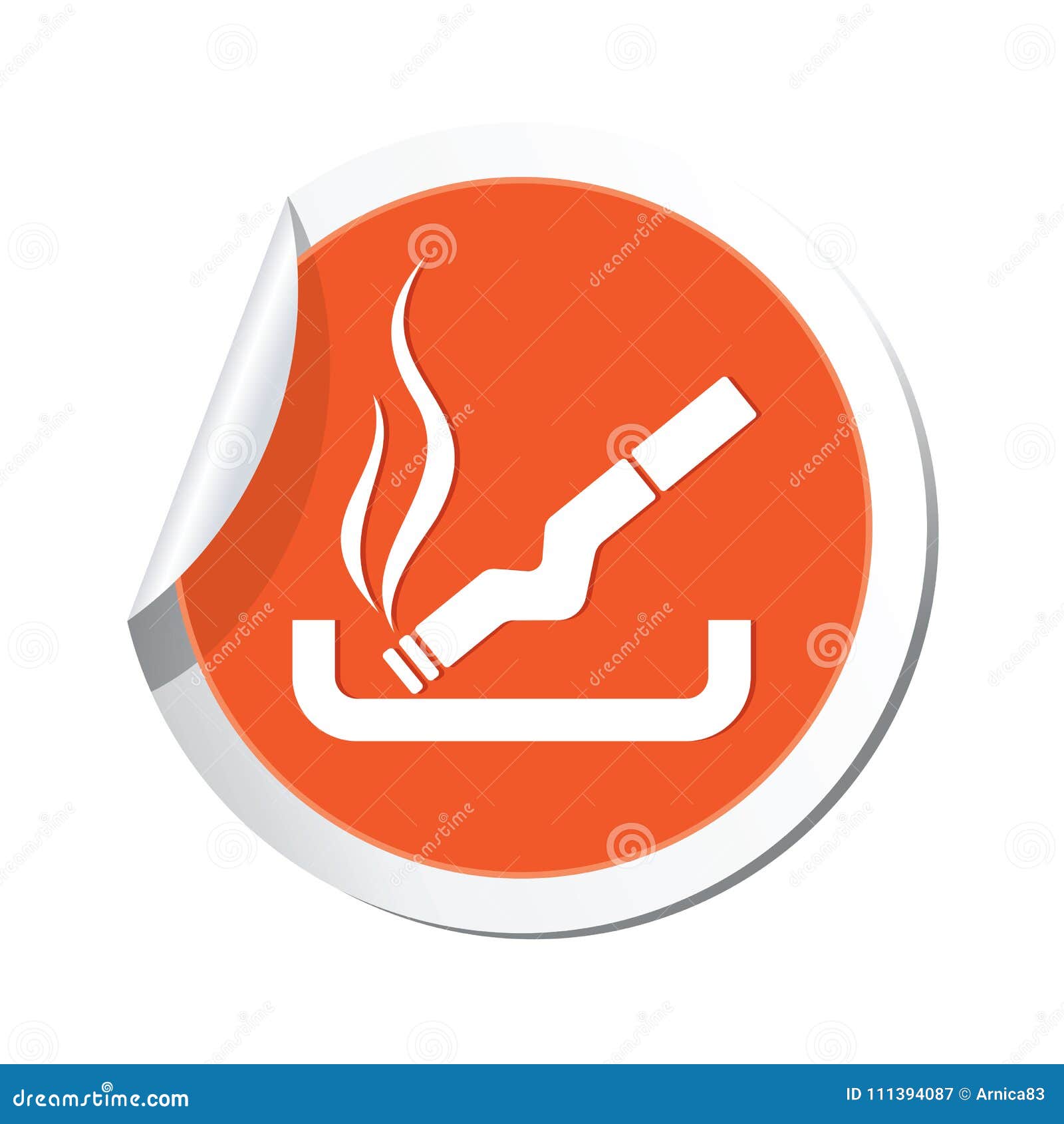 Sticker with Cigarette Icon Stock Vector - Illustration of forbidden ...
