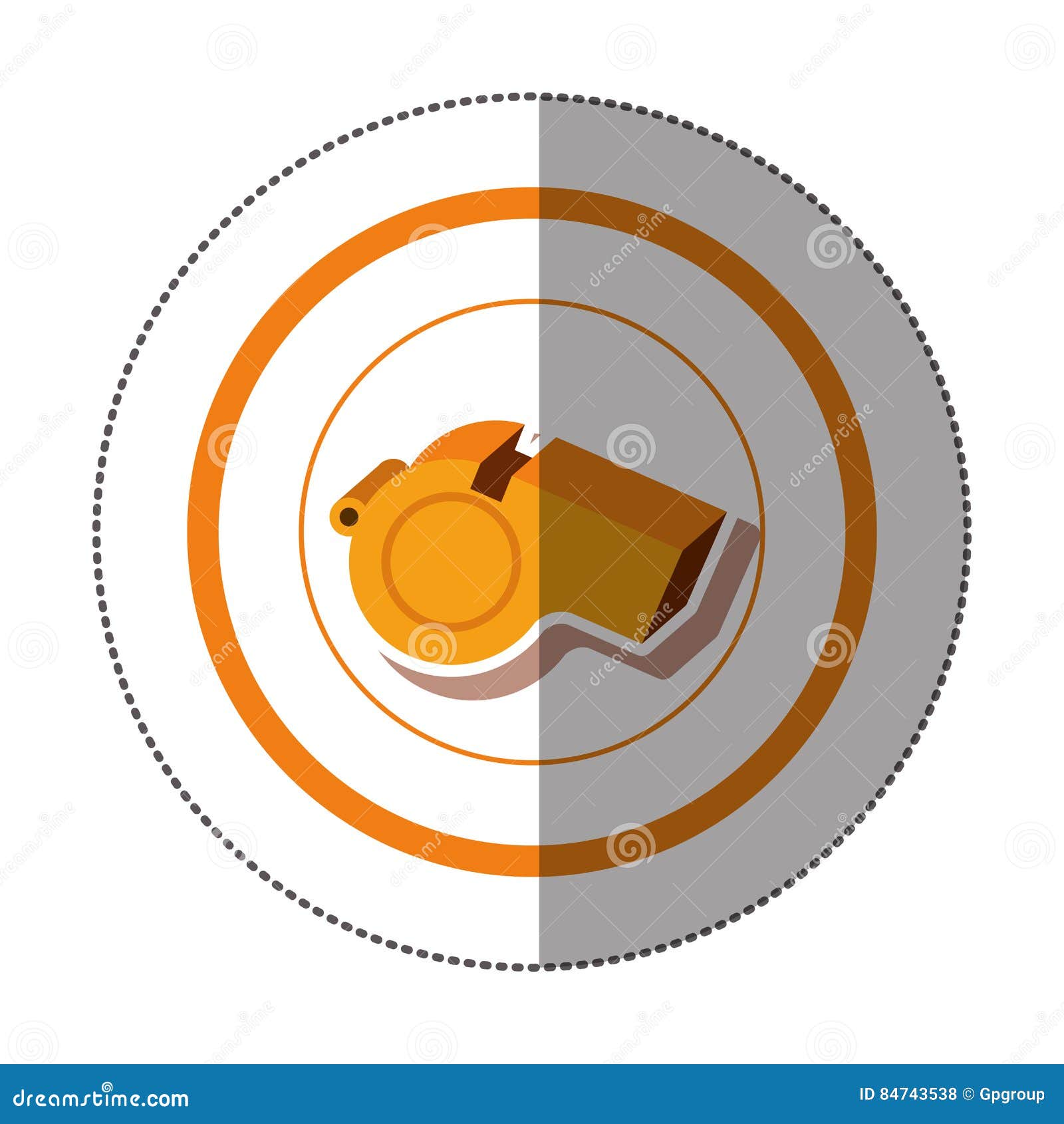 Sticker with Circular Shape of Colorful Whistle Stock Vector ...