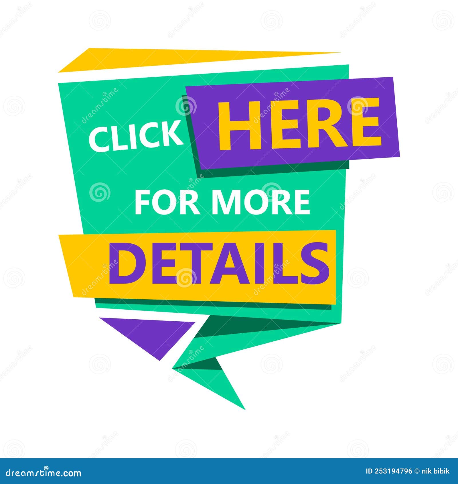 Sticker Click Here for More Details, Vector Illustration Stock Vector ...