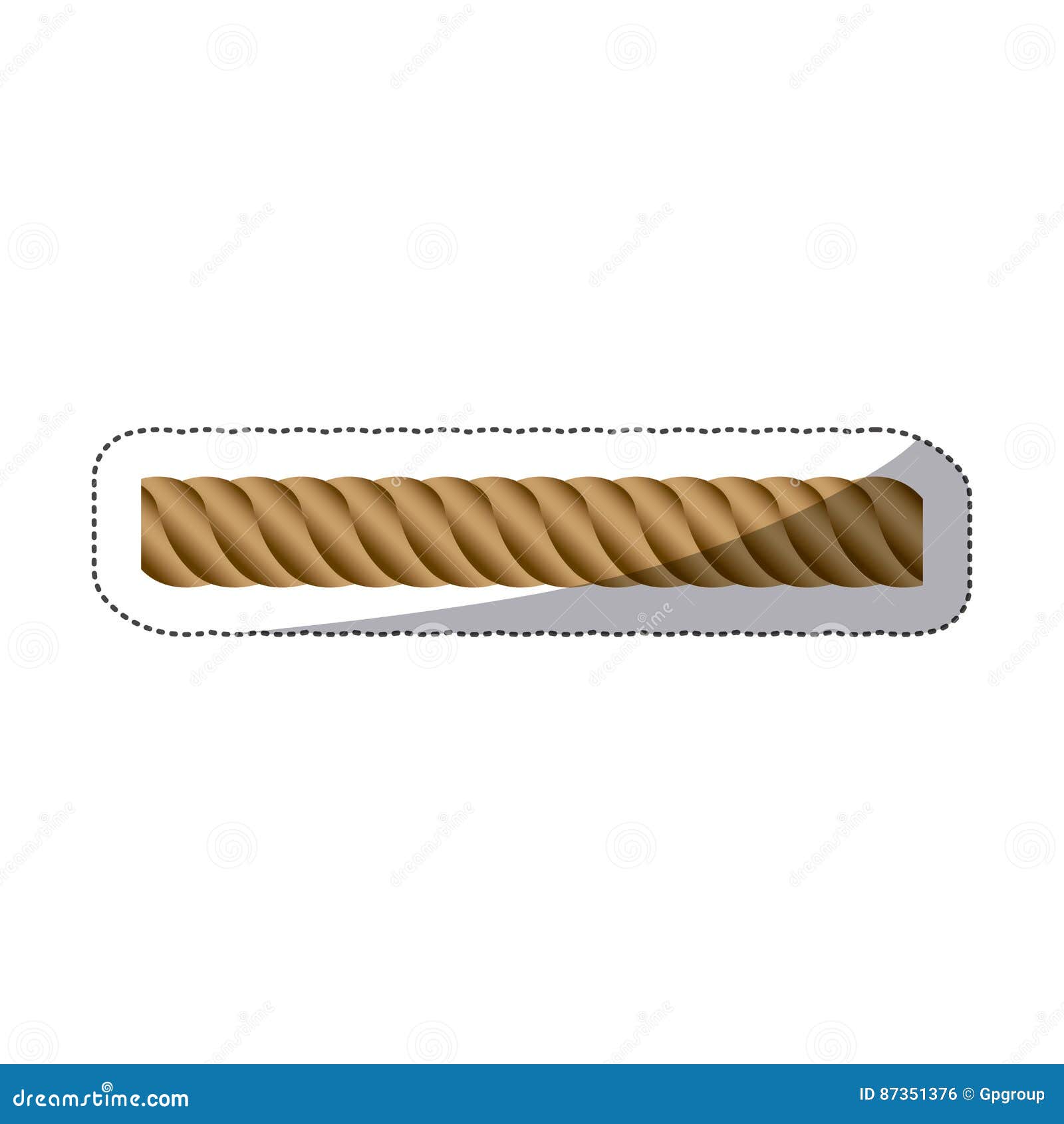 Sticker Closeup Broken Rope Piece Icon Stock Illustration ...