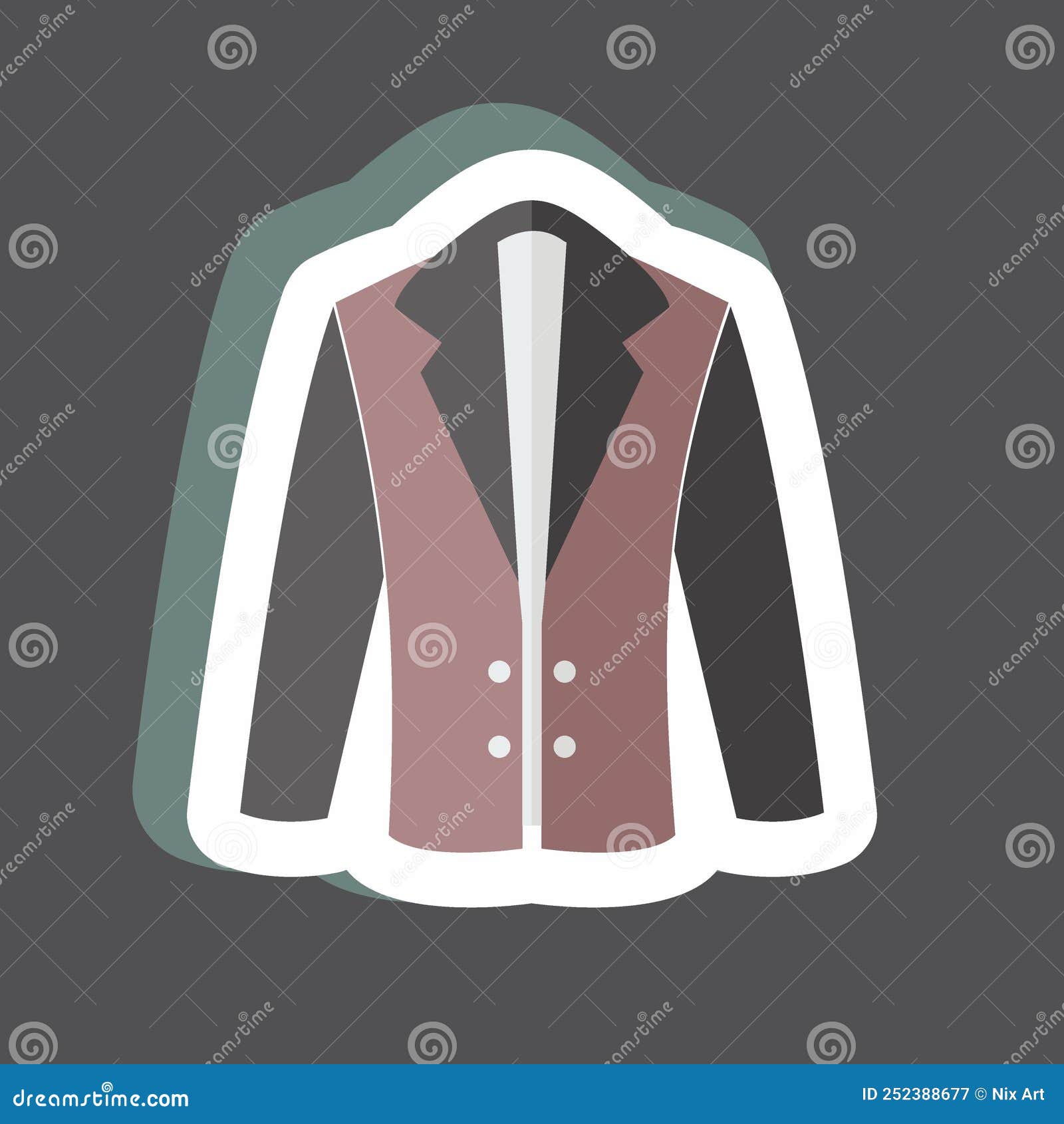 Sticker Coat. Suitable for Men Accessories Symbol. Simple Design ...