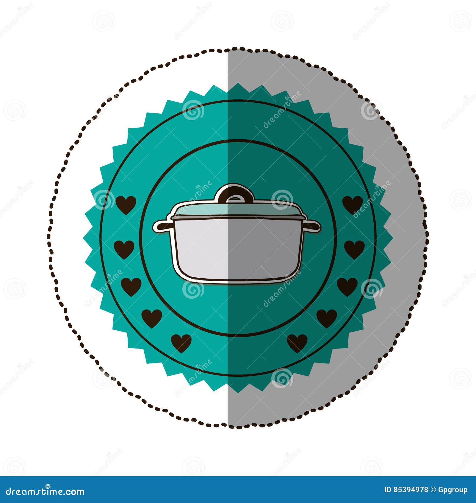 Sticker Color Round Frame with Pans Stock Illustration - Illustration ...