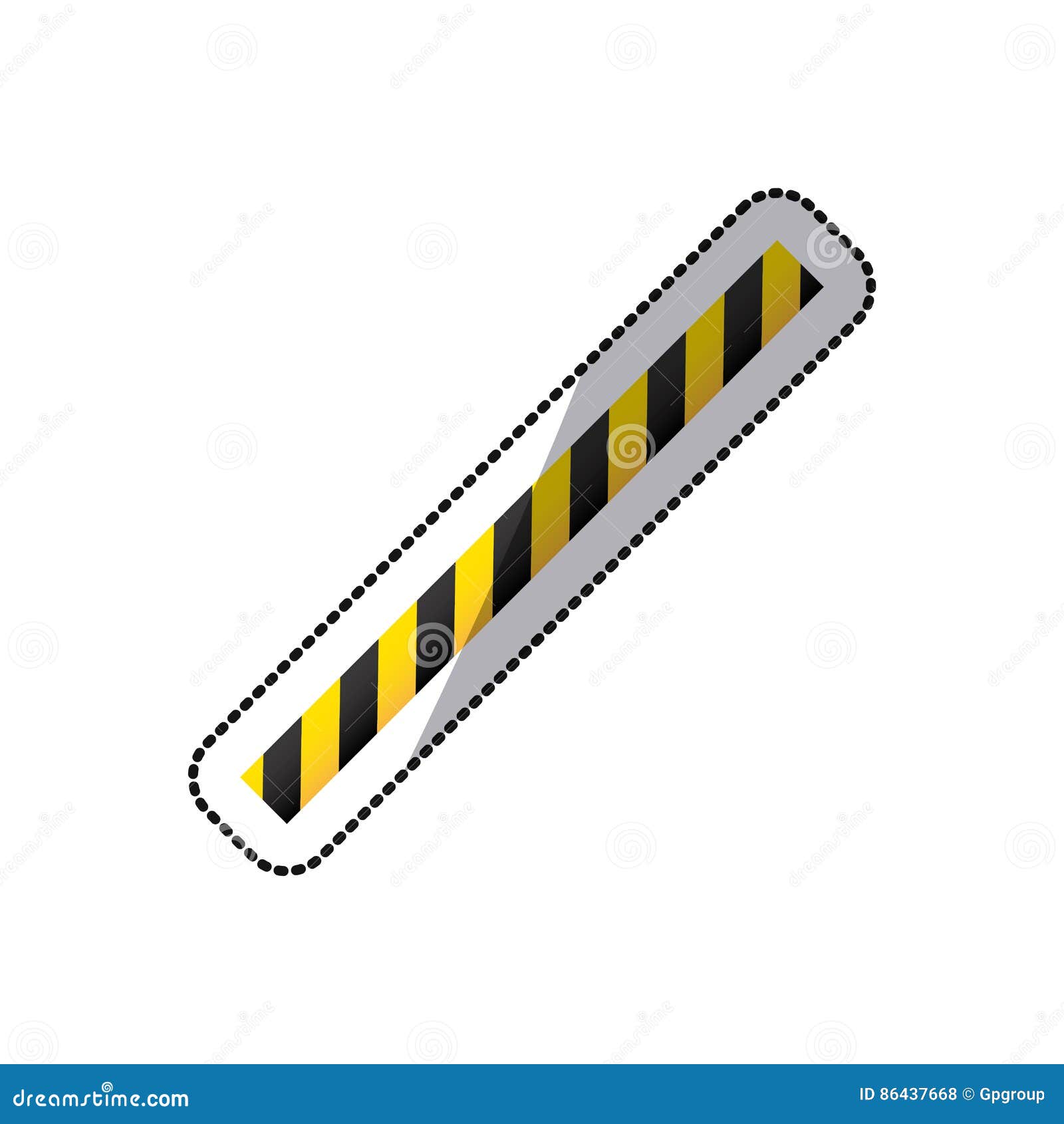Sticker Color Silhouette with Warning Tape Stock Illustration ...