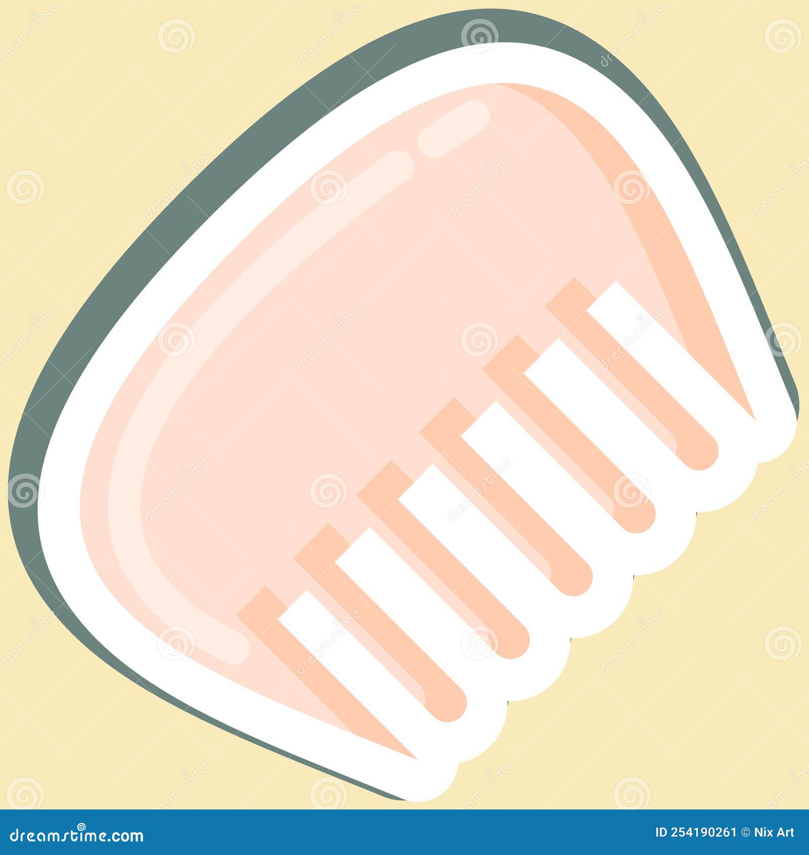 Sticker Comb. Suitable for Barbershop Symbol. Simple Design Editable ...