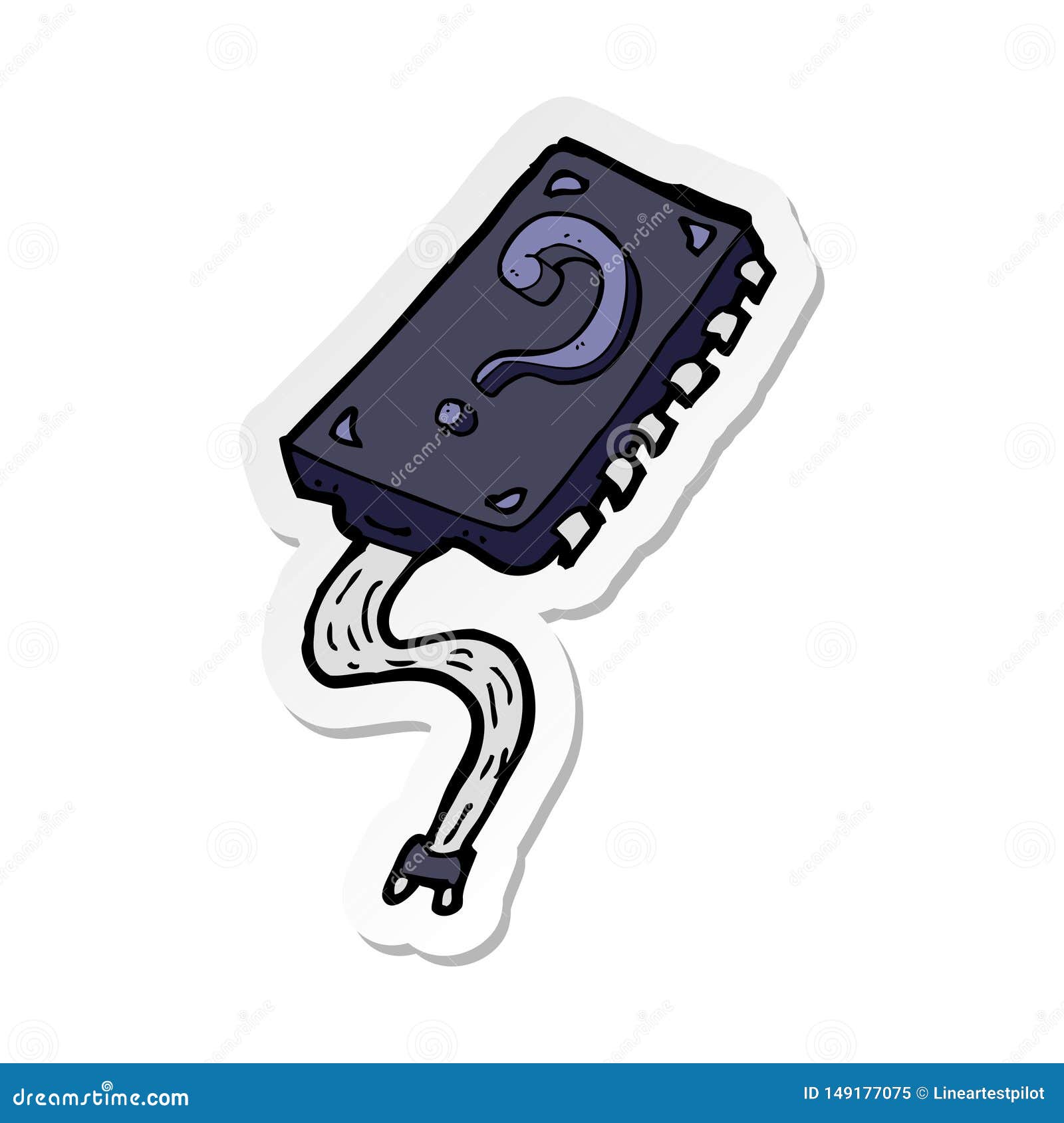 Sticker of a Computer Chip Cartoon Stock Vector - Illustration of ...