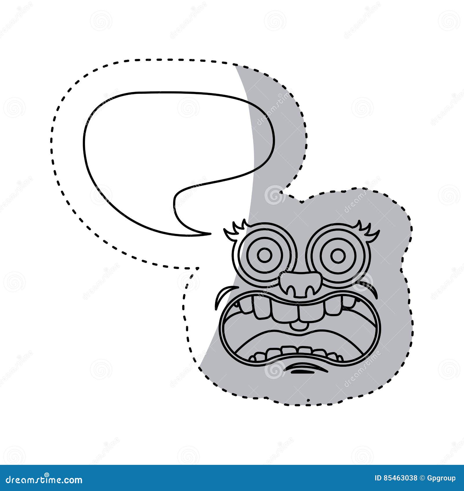 Sticker Contour Face Cartoon Gesture with Dialogue Cloud Stock ...