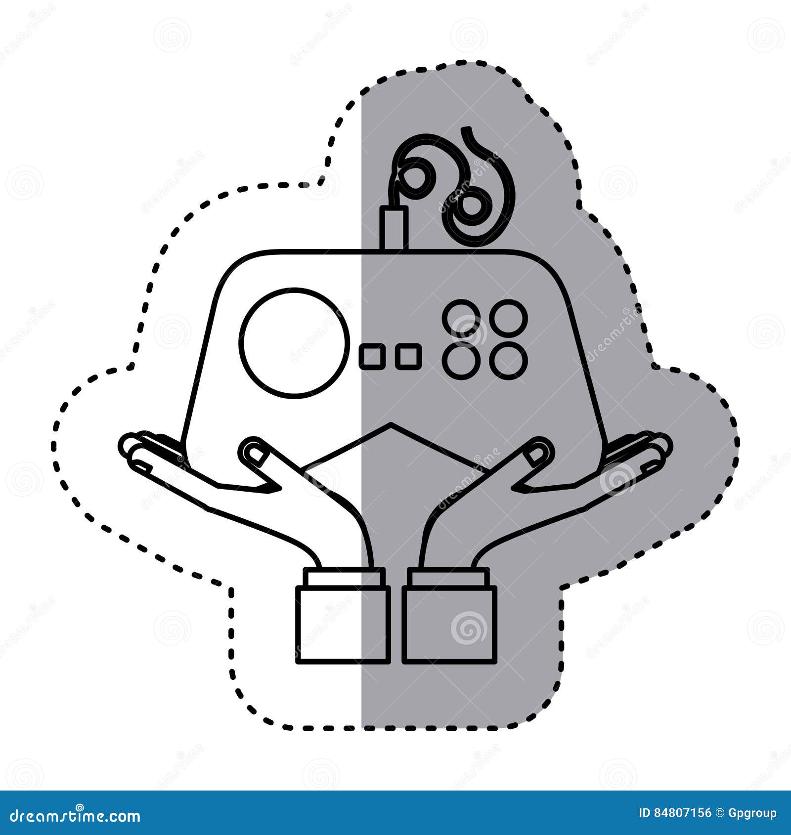 Sticker Contour with Games Remote Control Stock Vector - Illustration ...