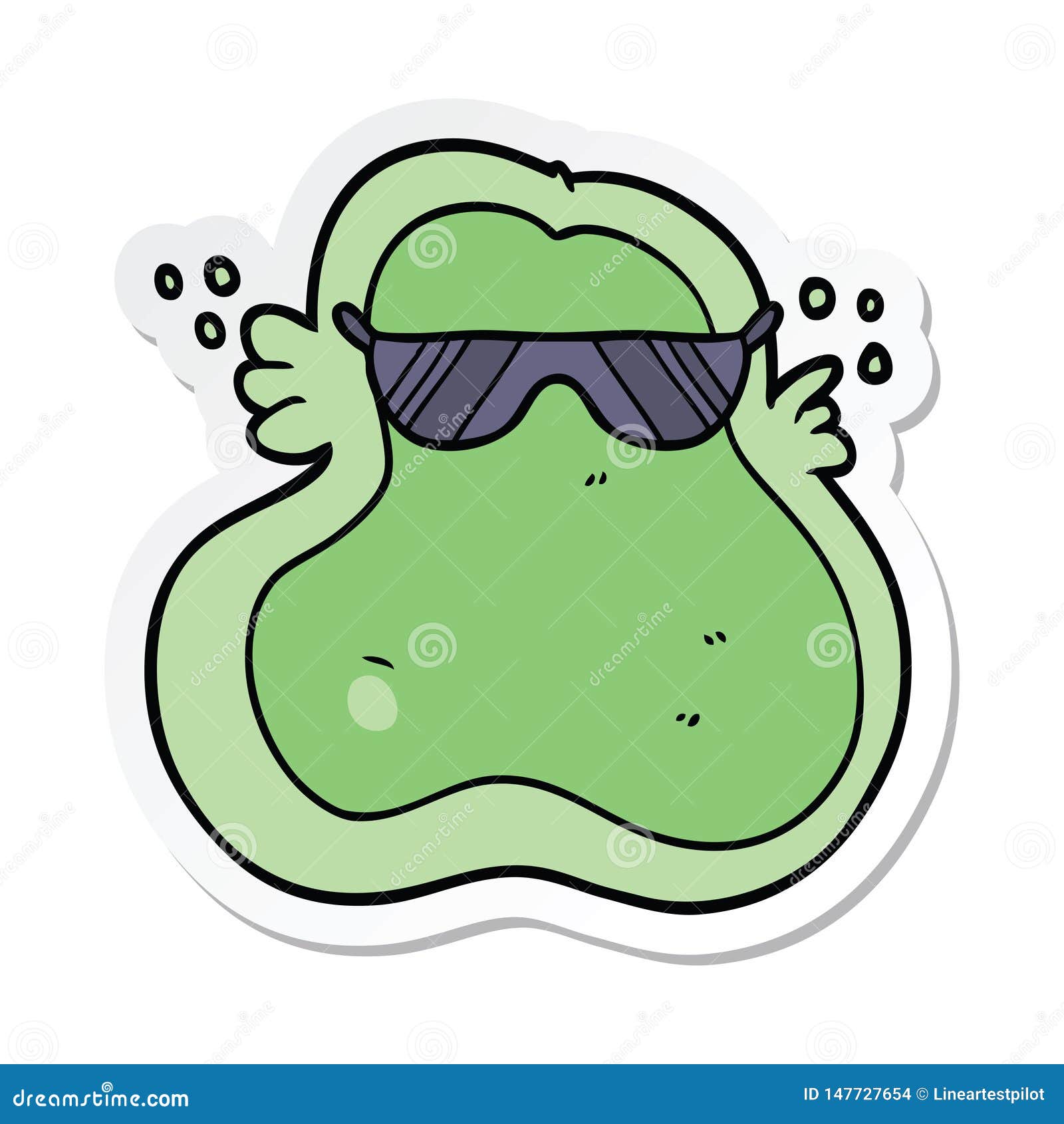 Sticker of a Cool Cartoon Amoeba Stock Vector - Illustration of label ...