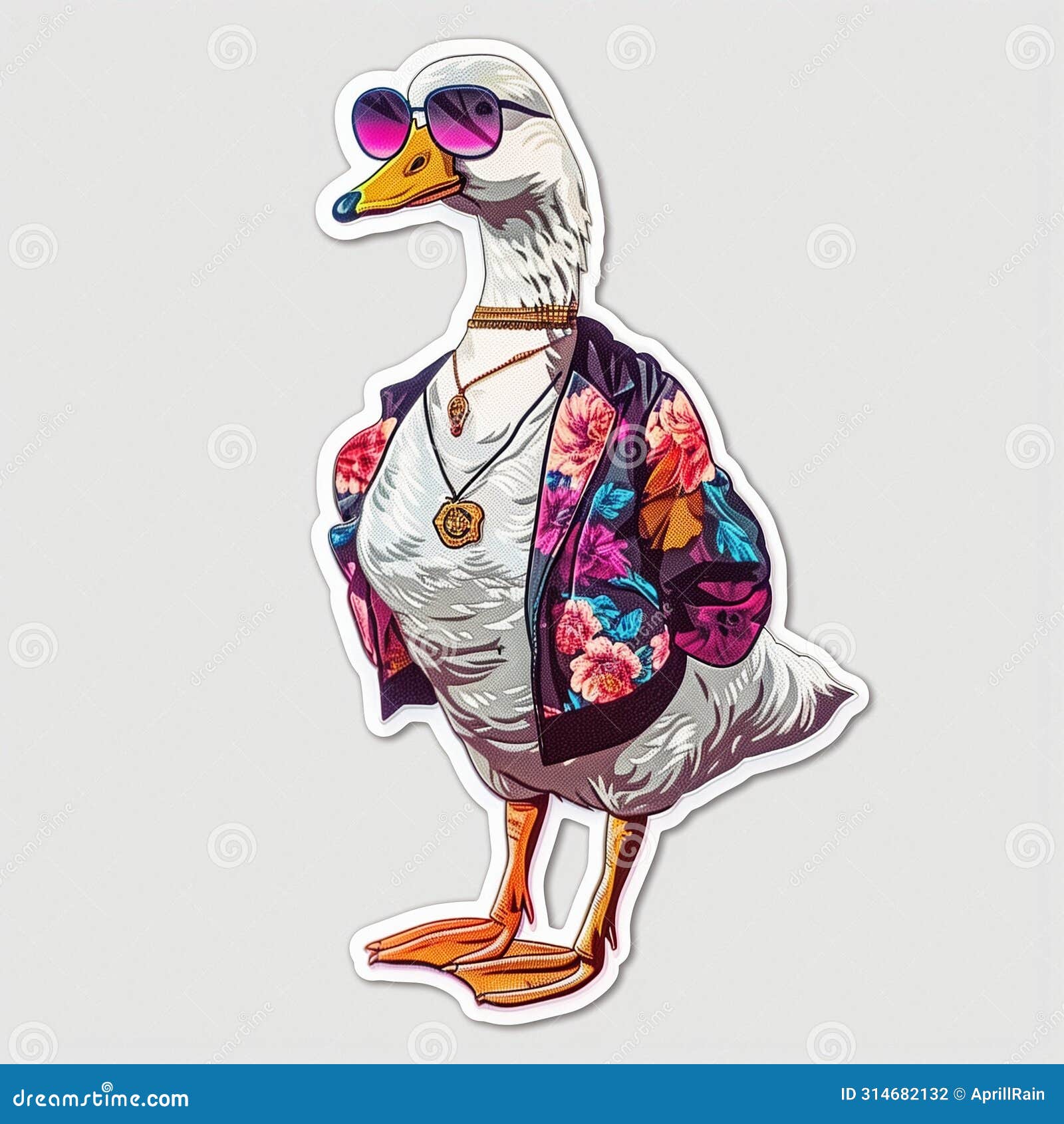 Sticker with a Cool Goose in Glasses Stock Photo - Image of design ...