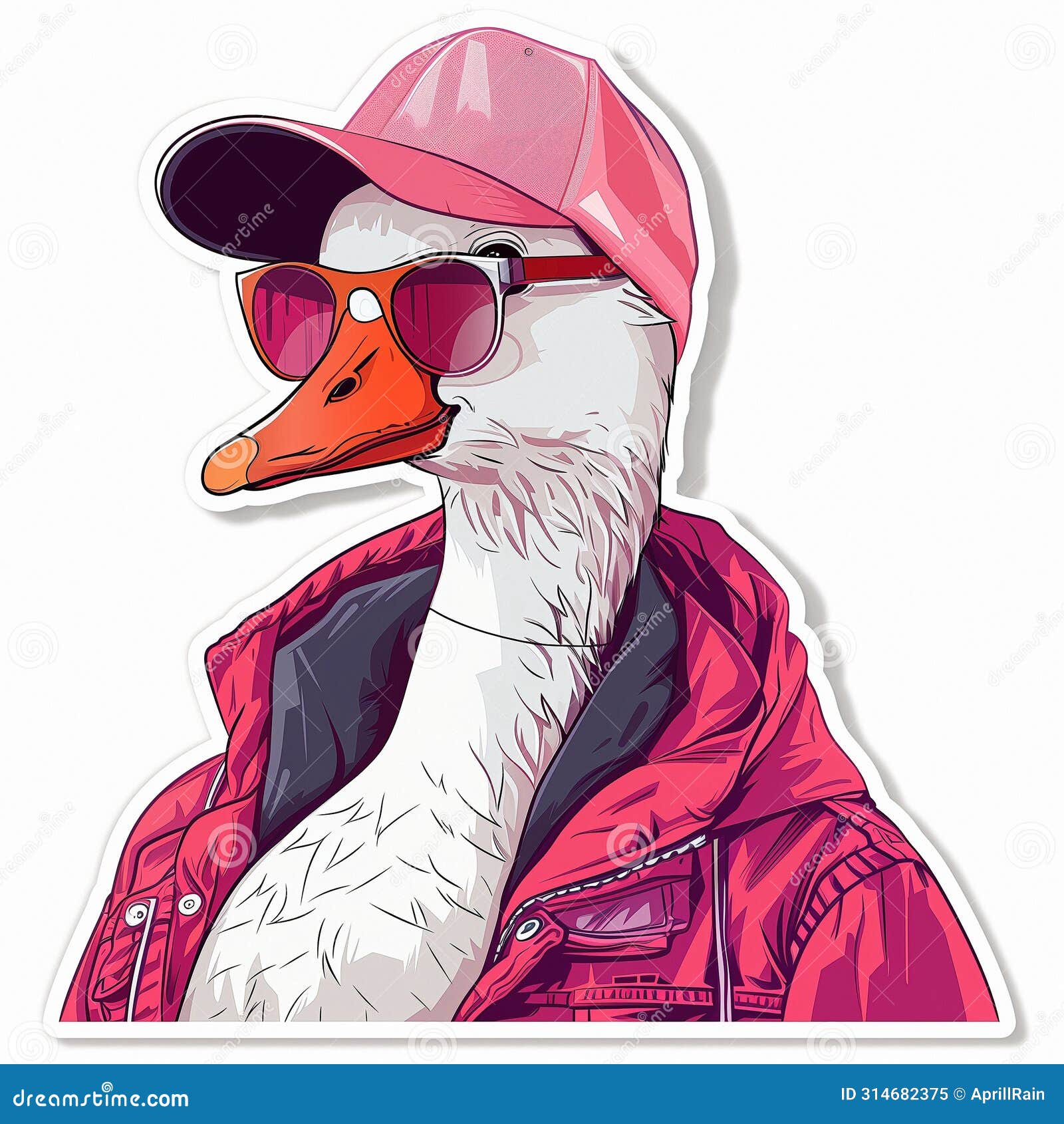 Sticker with a Cool Goose in Glasses Stock Image - Image of glasses ...