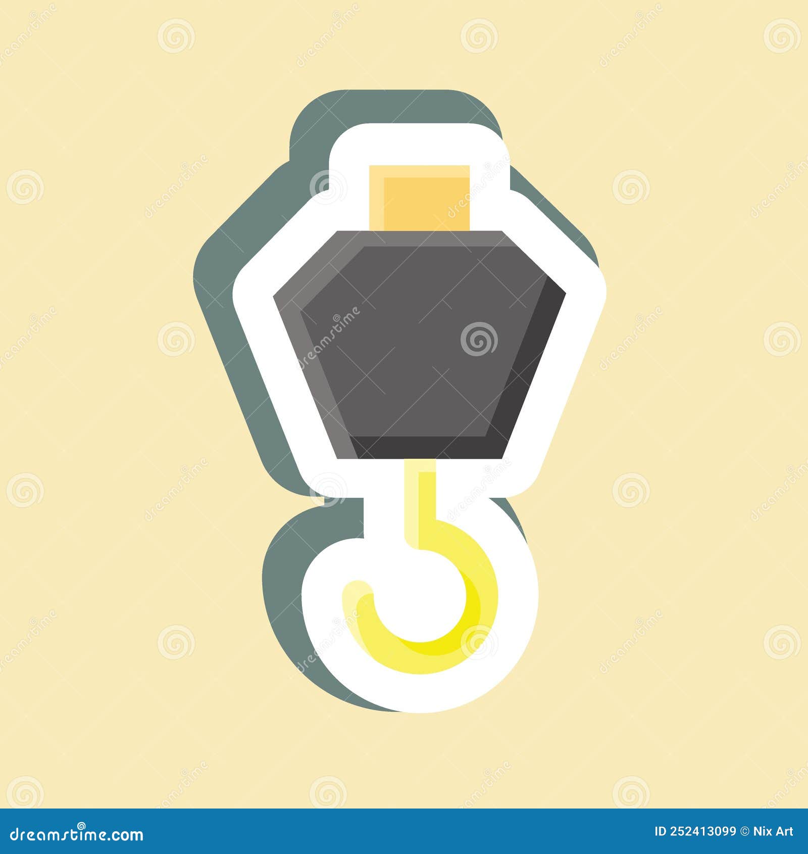 Sticker Crane Hook. Suitable for Building Symbol. Simple Design ...