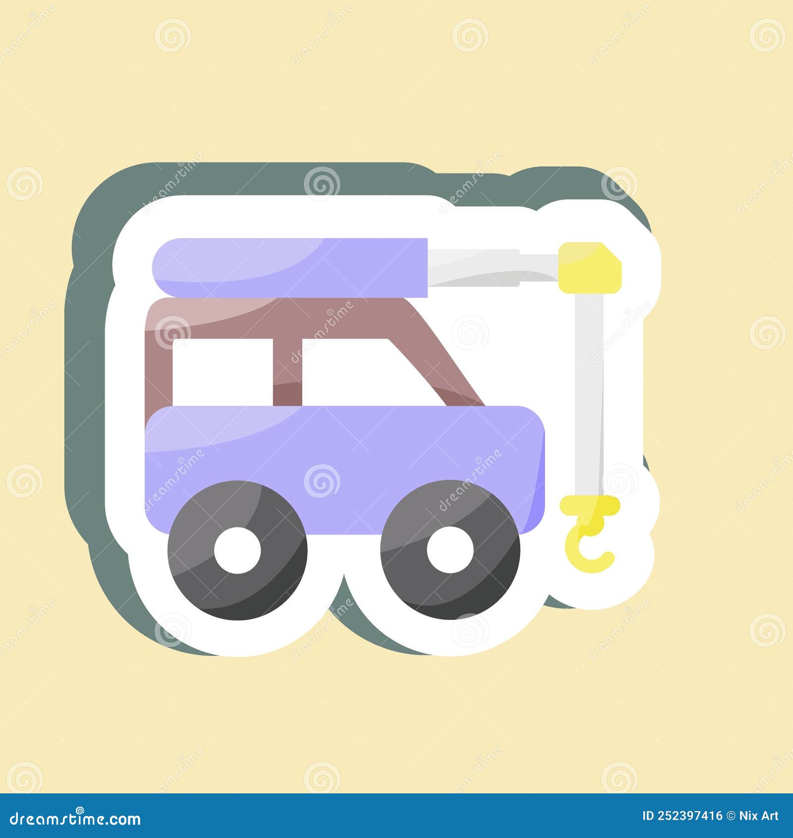 Sticker Crane. Suitable for Education Symbol. Simple Design Editable ...