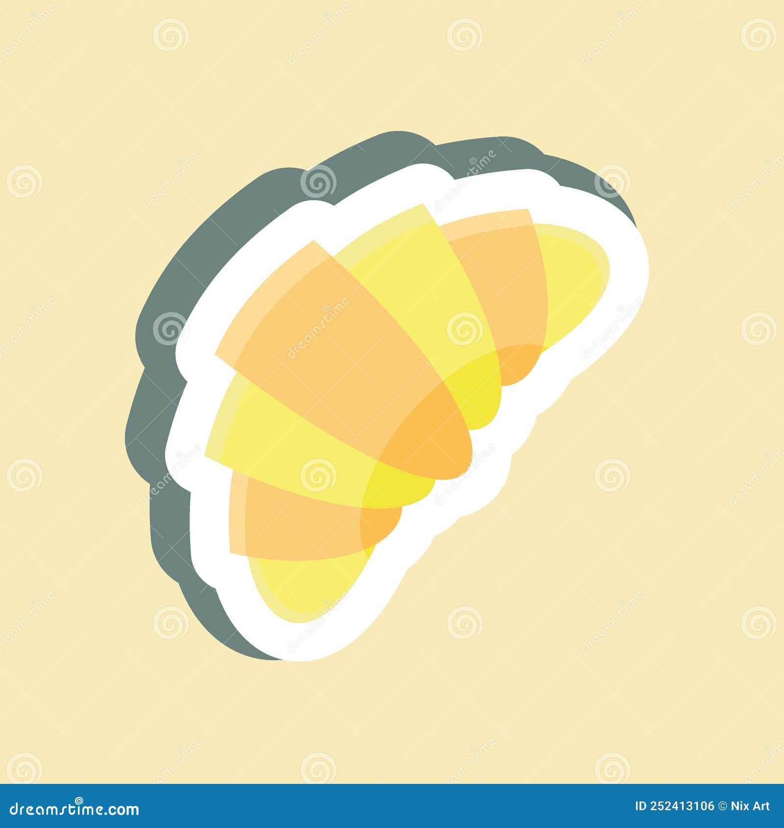 Sticker Croissant. Suitable for Bakery Symbol. Simple Design Editable ...