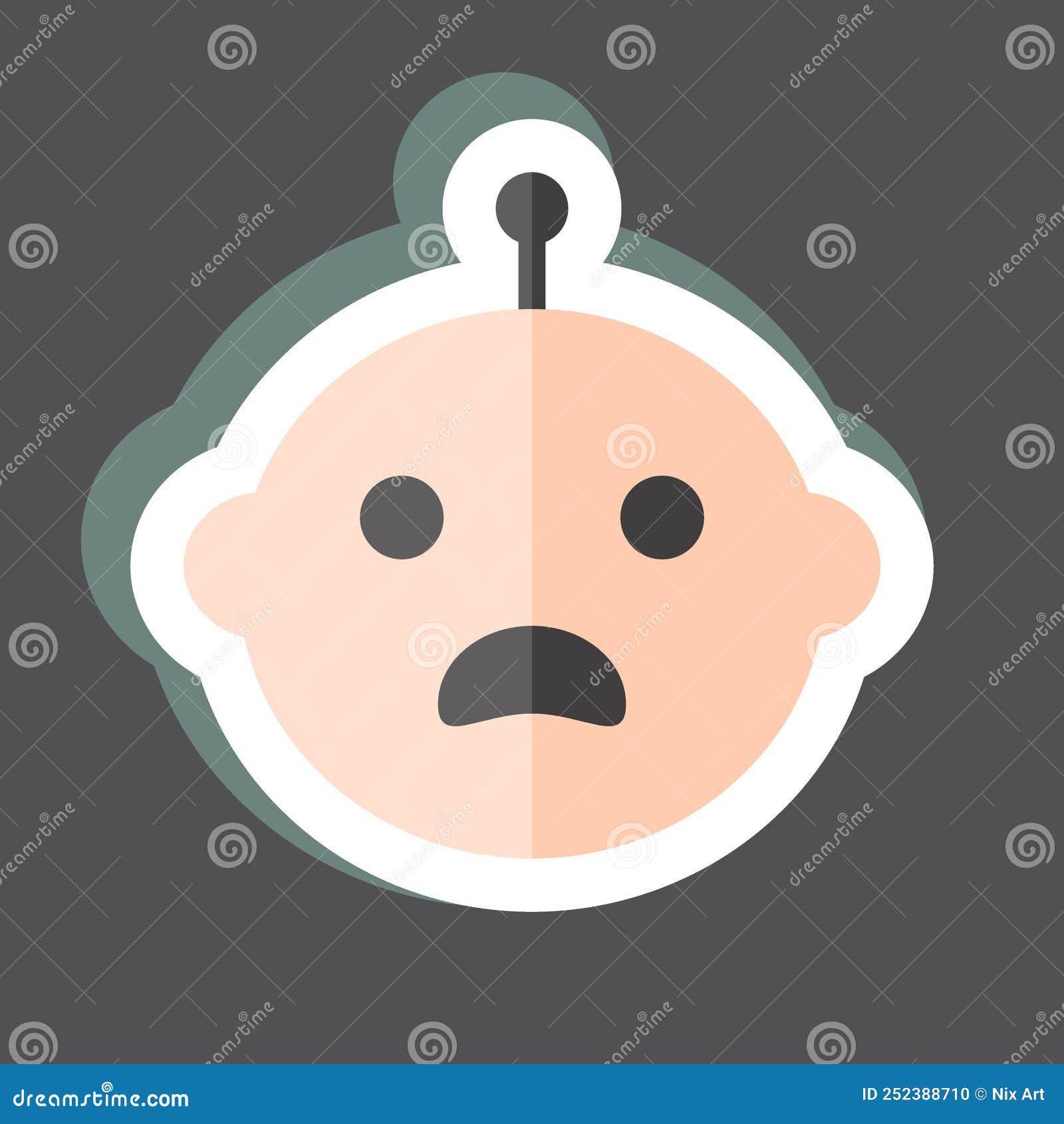 Sticker Crying Baby. Suitable for Baby Symbol. Simple Design Editable ...