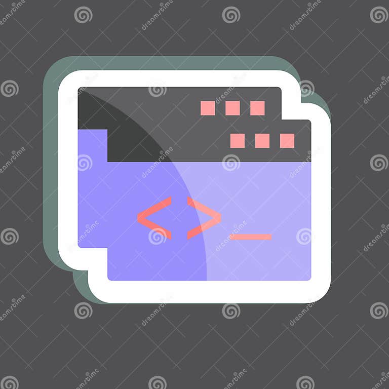 Sticker Custom Coding. Suitable for Programming Symbol. Simple Design ...