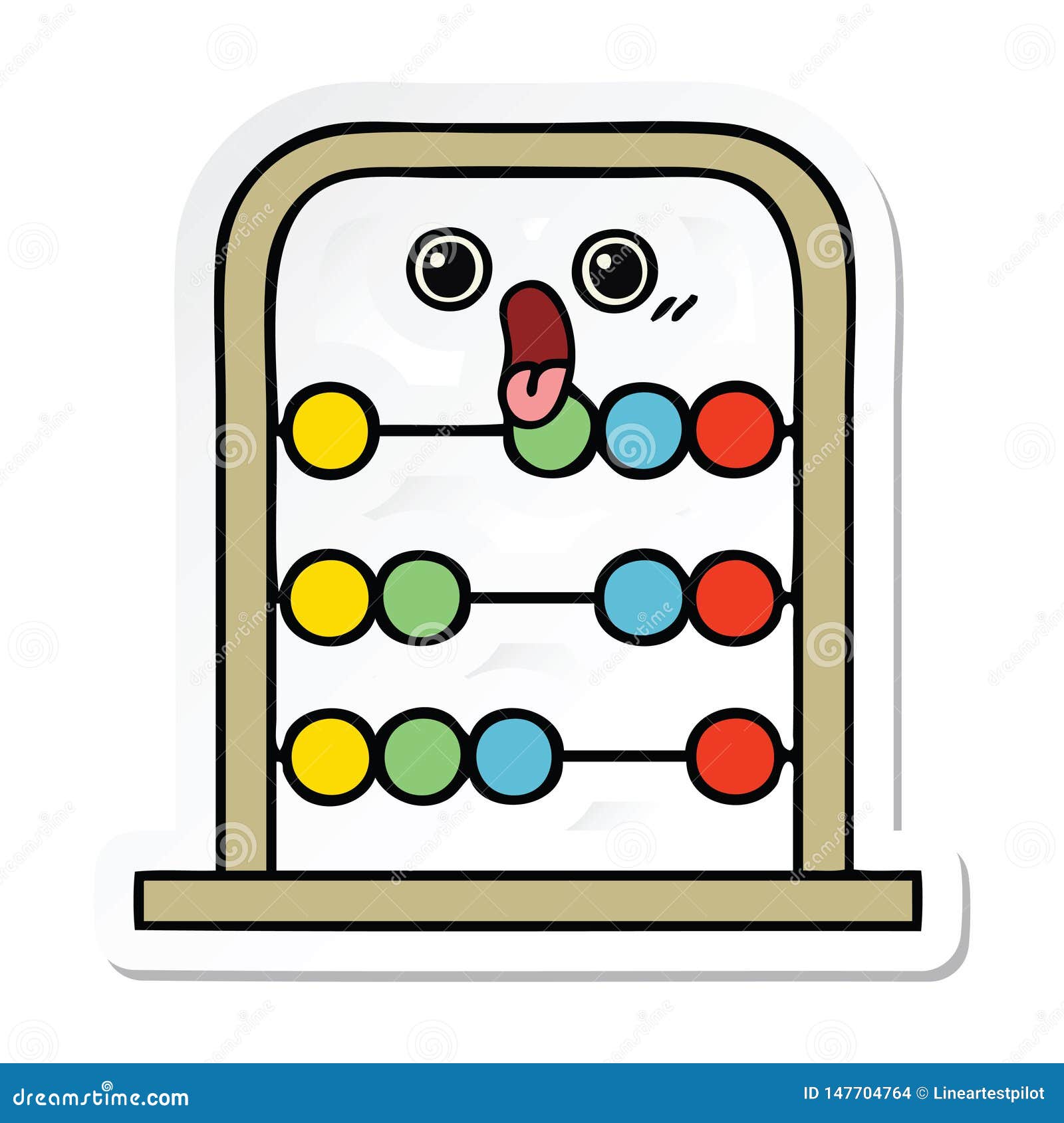 Sticker of a Cute Cartoon Abacus Stock Vector - Illustration of maths ...
