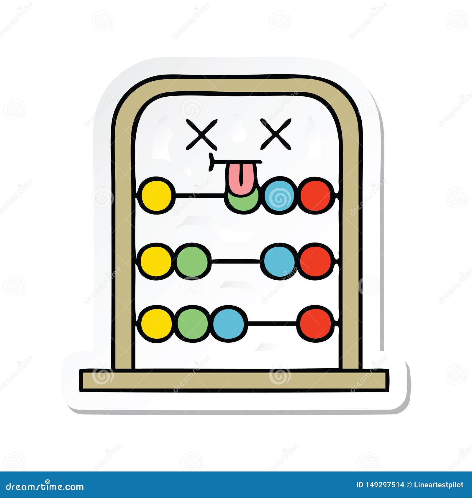 Sticker of a Cute Cartoon Abacus Stock Vector - Illustration of drawing ...