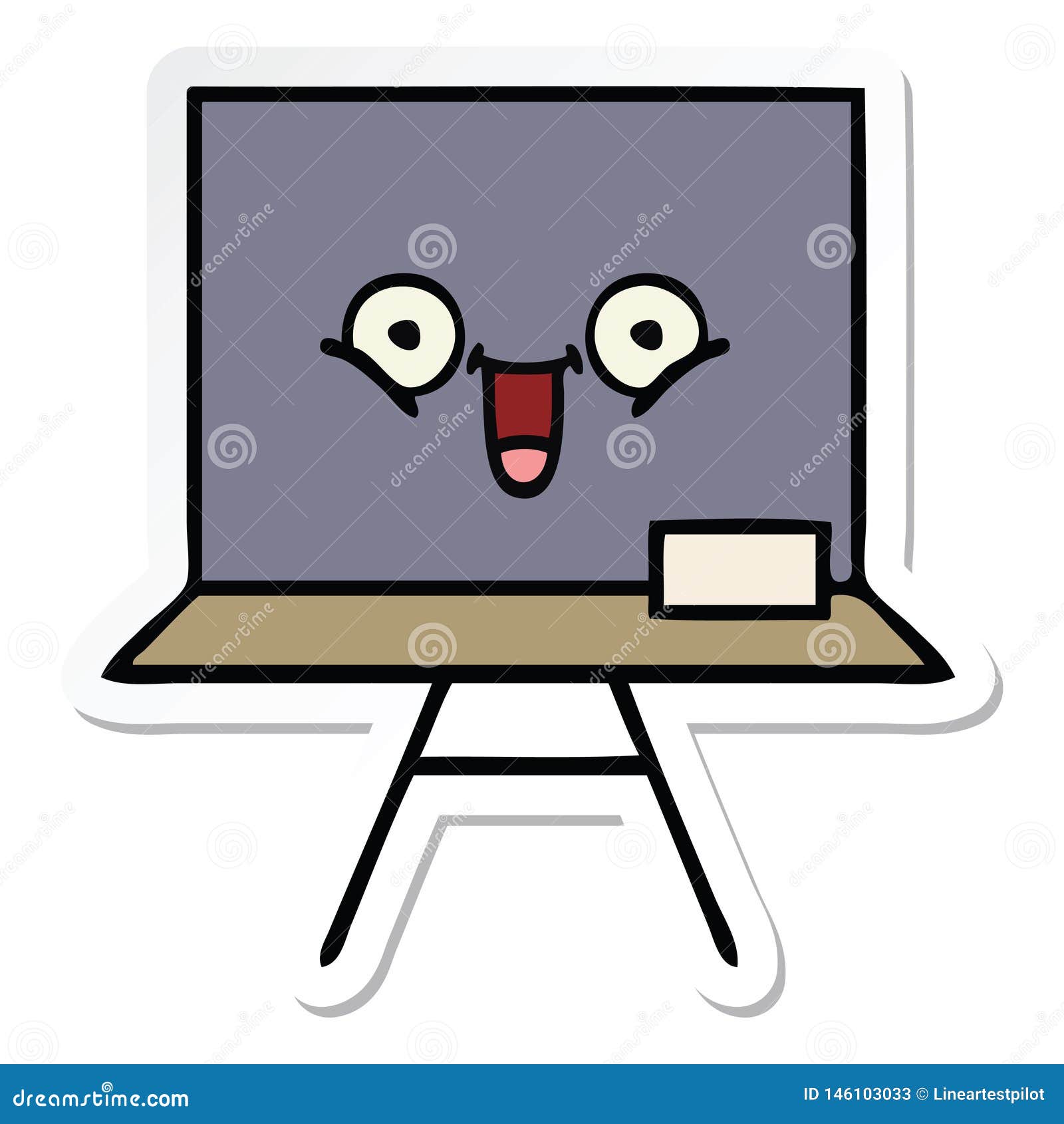 Sticker of a Cute Cartoon Chalkboard Stock Vector - Illustration of ...